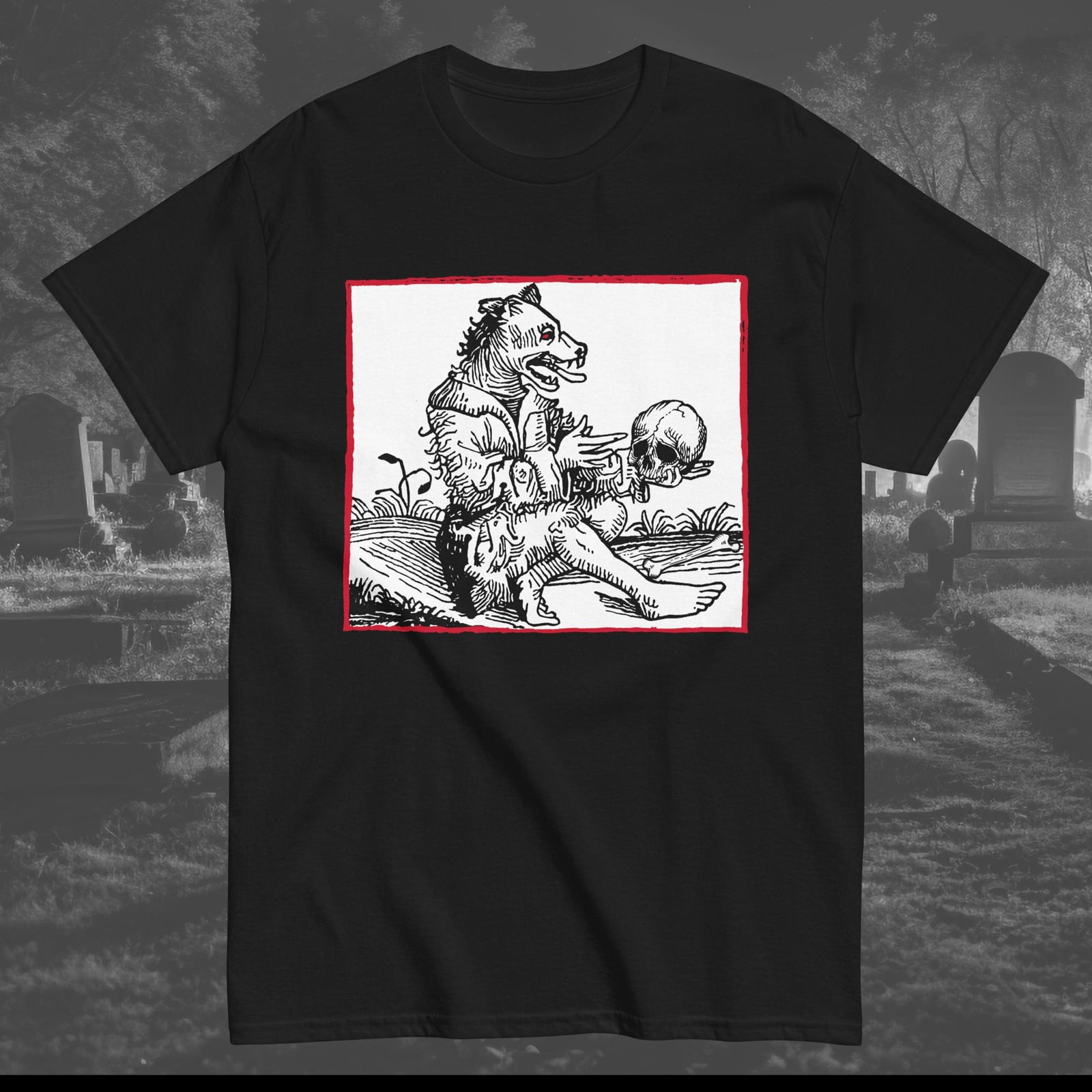 Werewolf Lycan Black T-shirt Heavy Metal Punk Horror - Walmart.com