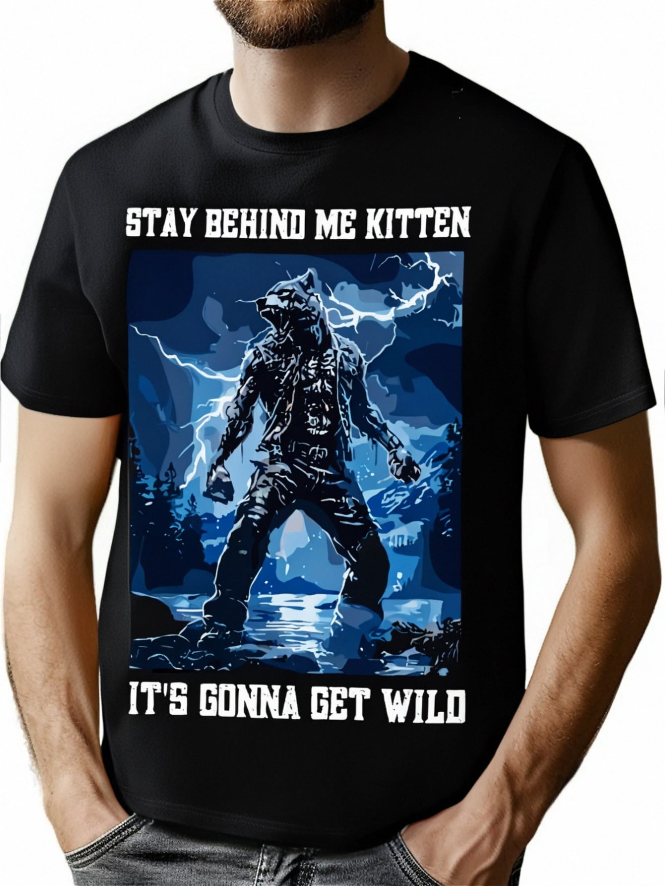 [Werewolf Meme Tee] Cringe Alpha Wolf T-Shirt - Stay Behind Me Kitten ...