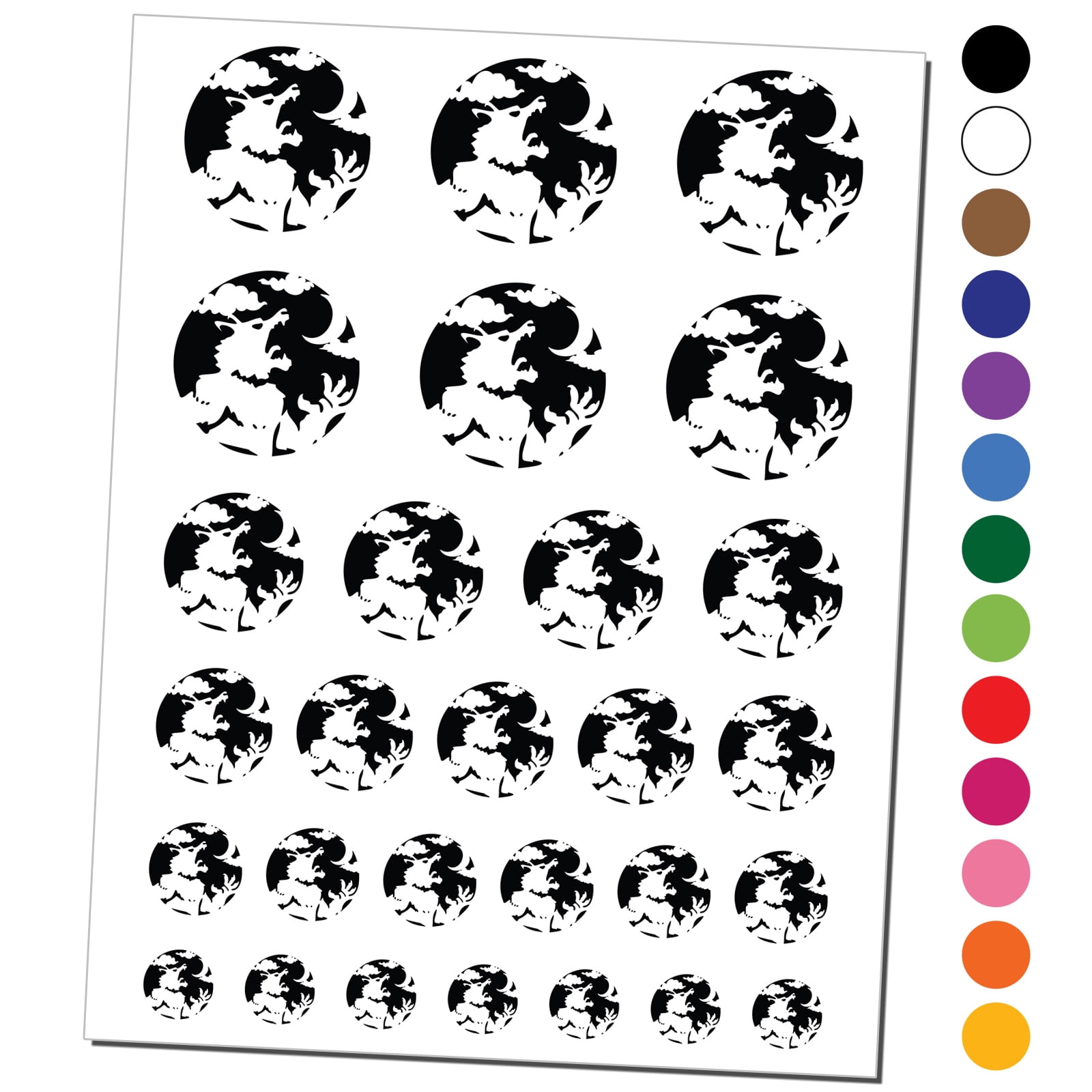 Werewolf Monster Howling at Moon Halloween Water Resistant Temporary ...