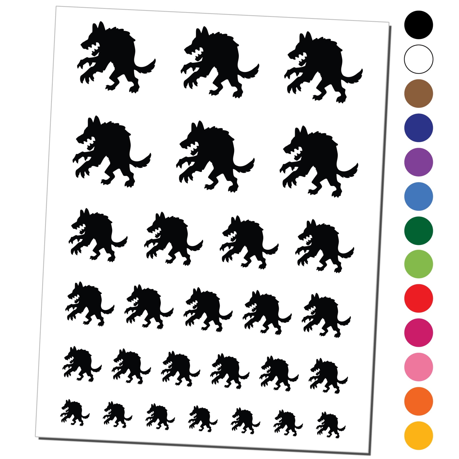 Werewolf Monster Wolf Man Silhouette Halloween Water Resistant ...