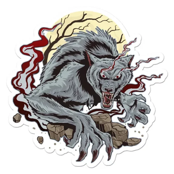 Werewolf Moon Sticker Phone Decal Water Bottle Stickers Car Decals ...