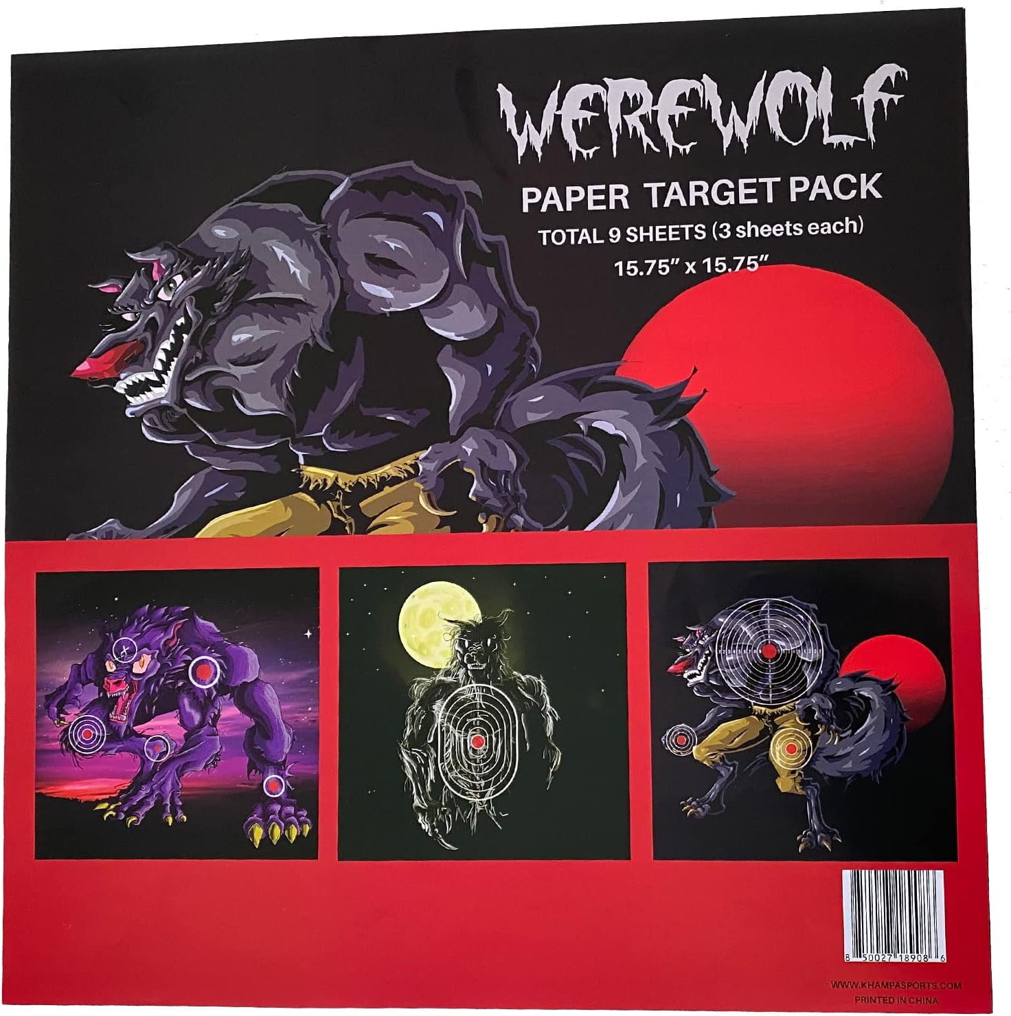 Werewolf Paper Targets for Archery and Shooting by KHAMPA, 9 Pack, 15. ...