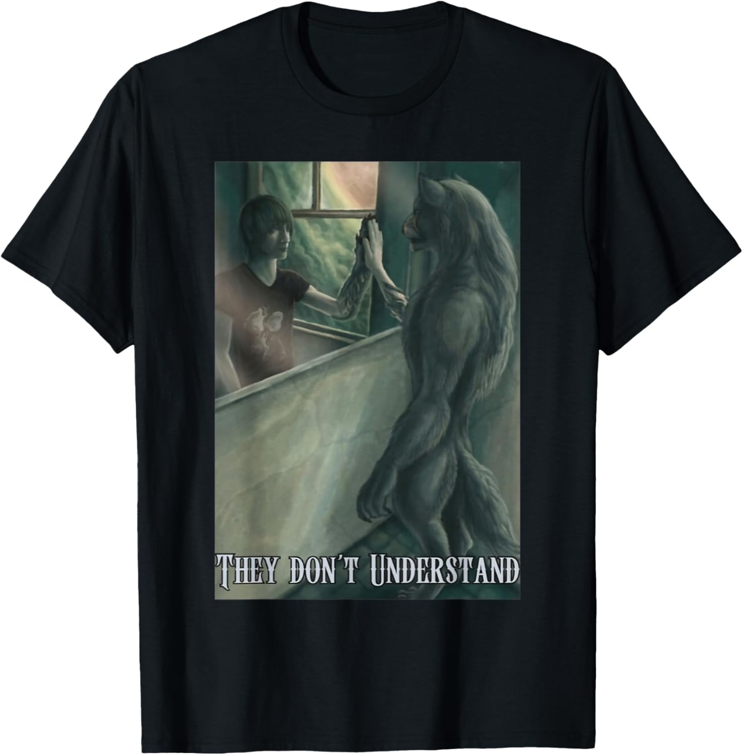 Werewolf Ripping Meme Alpha Wolf Werewolf Literally Me T-Shirt Tops Tee ...