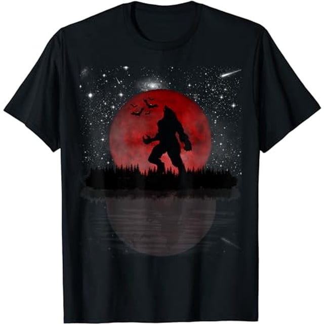Werewolf Under A Full Blood Moon Howling Starry Sky T-Shirt - Walmart.com