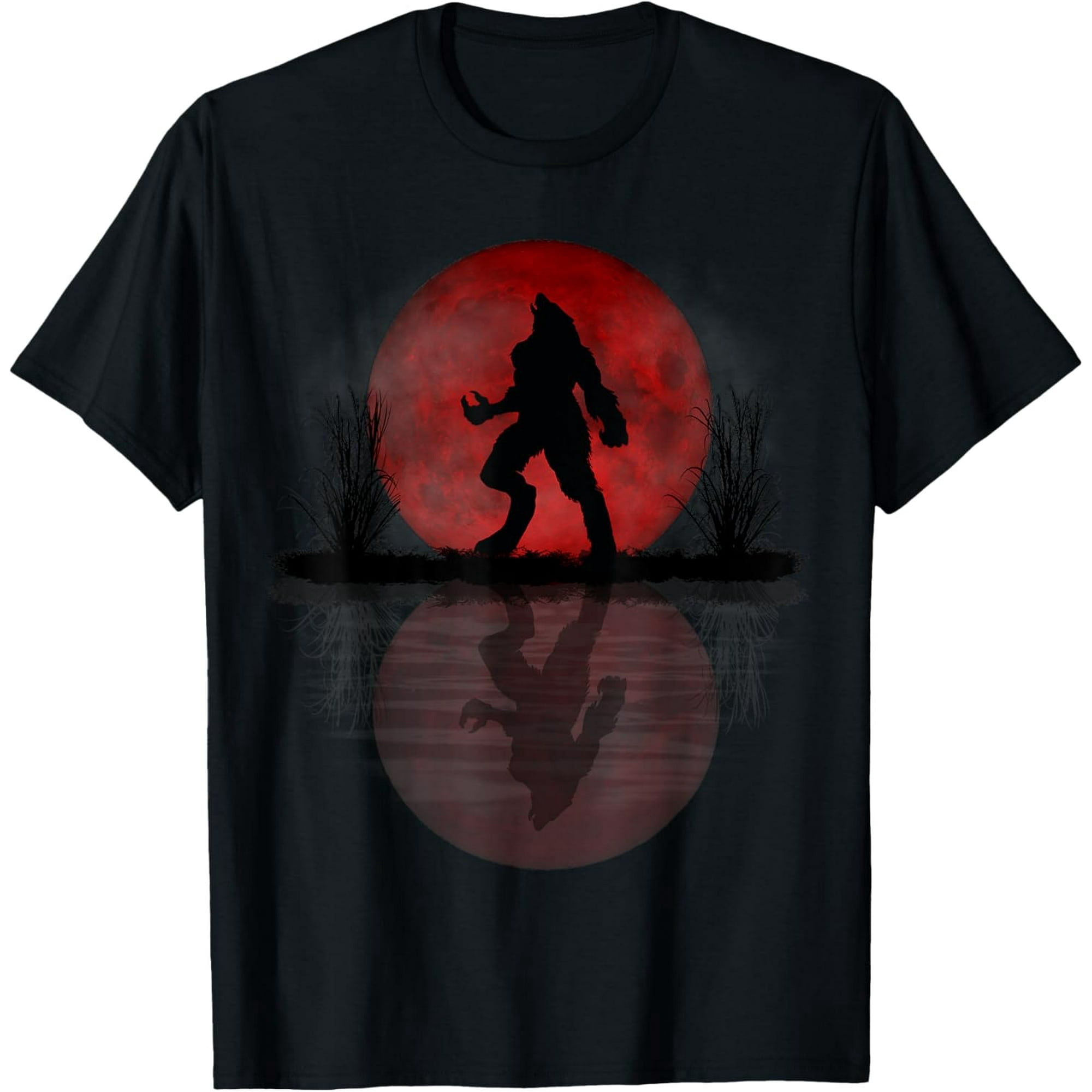 Werewolf Under A Full Blood Moon Howling Tee T-Shirt100% pure cotton ...