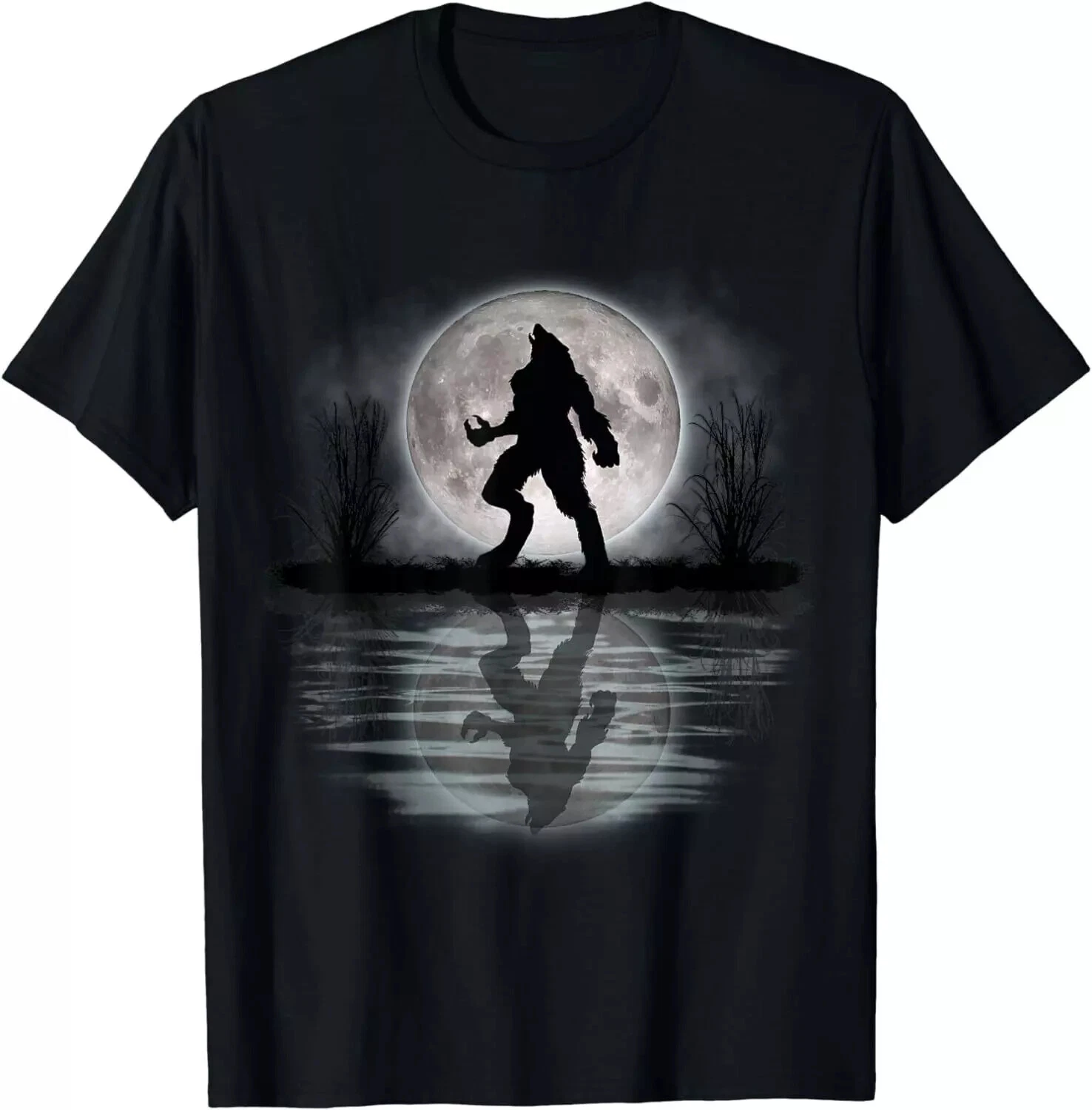 Werewolf Under A Full Moon Howling Tee Scary T-Shirt - Walmart.com