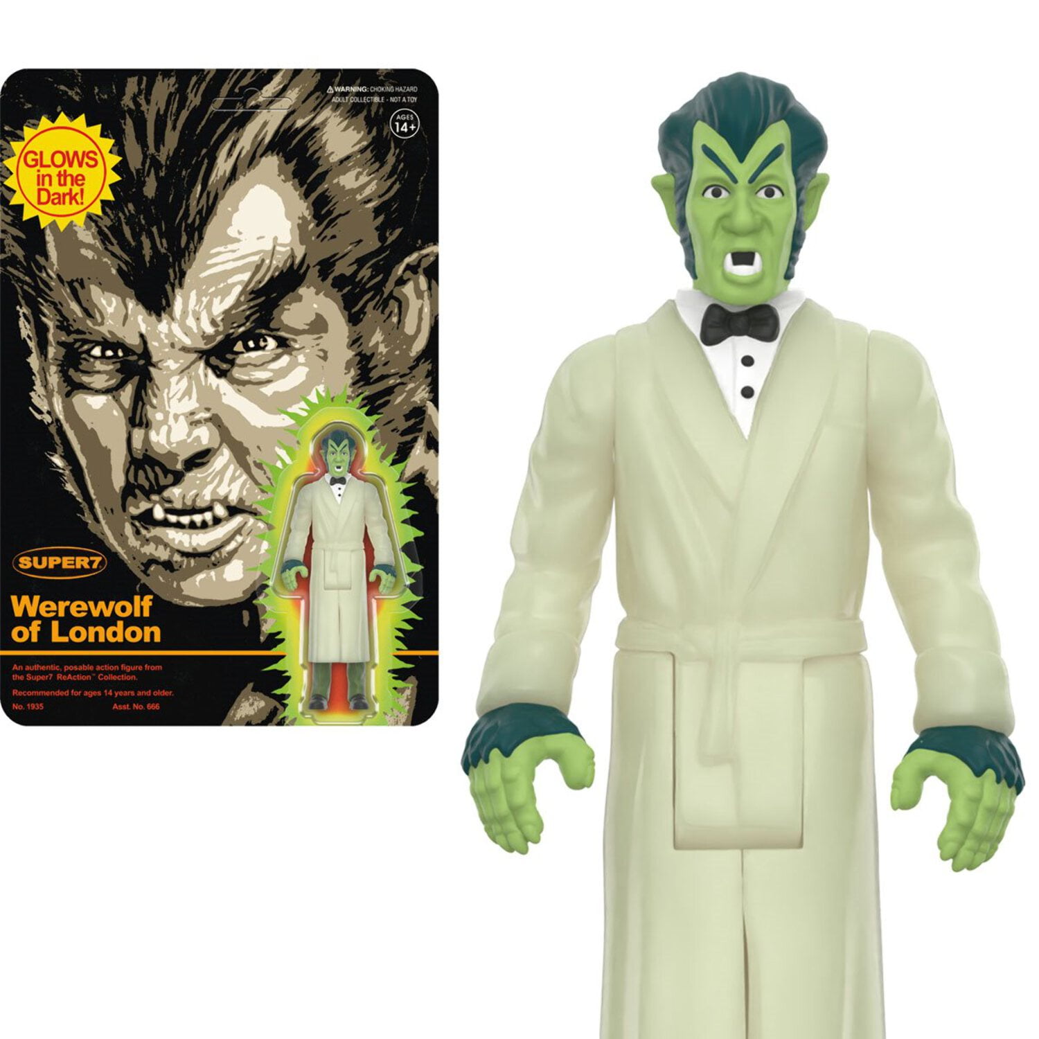Werewolf of London (Monster Glow) 3 3/4-Inch ReAction Figure - Walmart.com