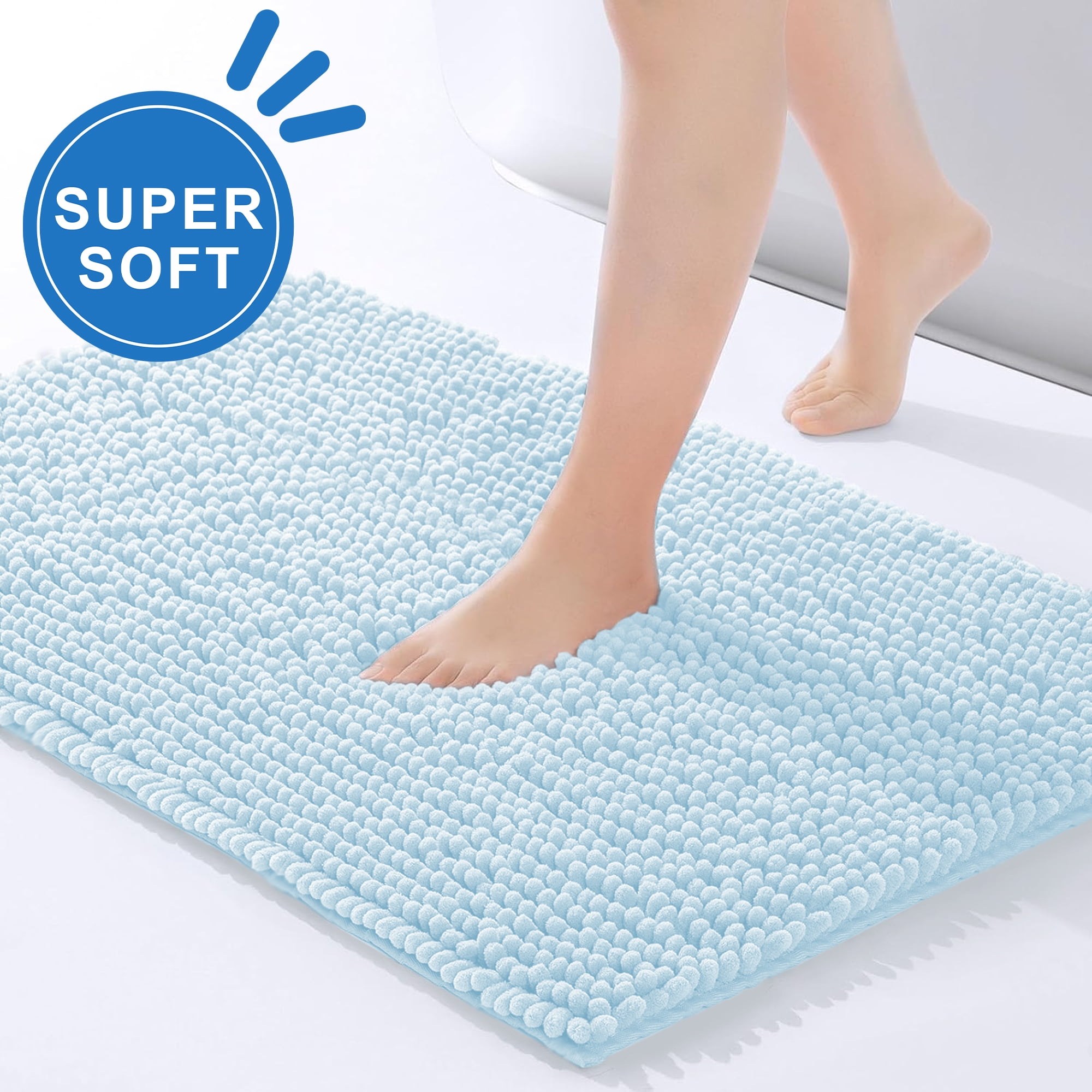 Evlmd Bathroom Rugs, Chenille Bath Rug, Soft Short Plush Bath Mat, Soft ...