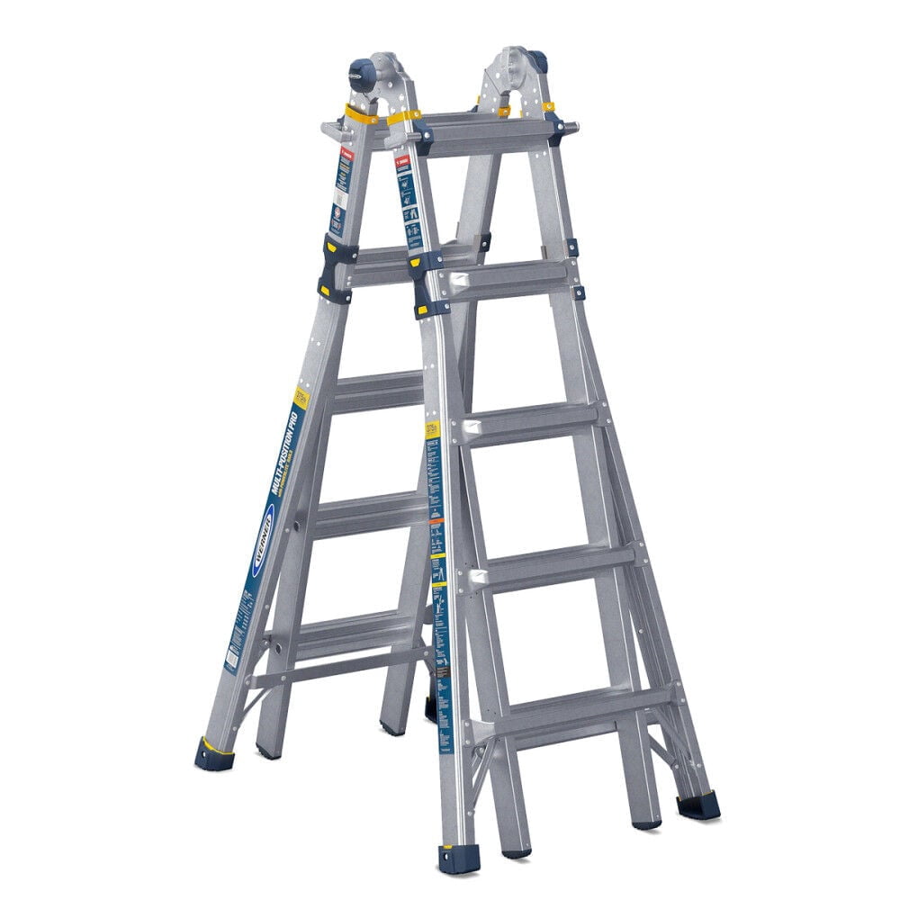 Werner 375 Lbs 22 Ft. Reach Height Aluminum Multi-Position Ladder ...