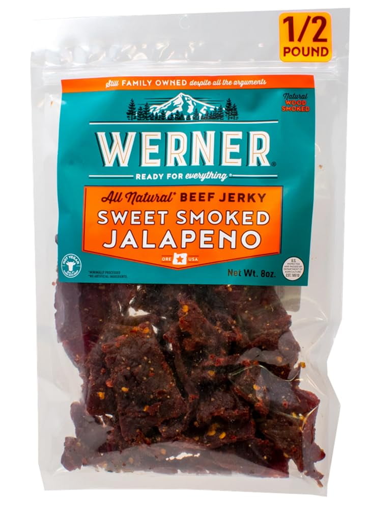 Werner Beef Jerky All Natural HYZ01 Meat Snack Half Pounder - High ...