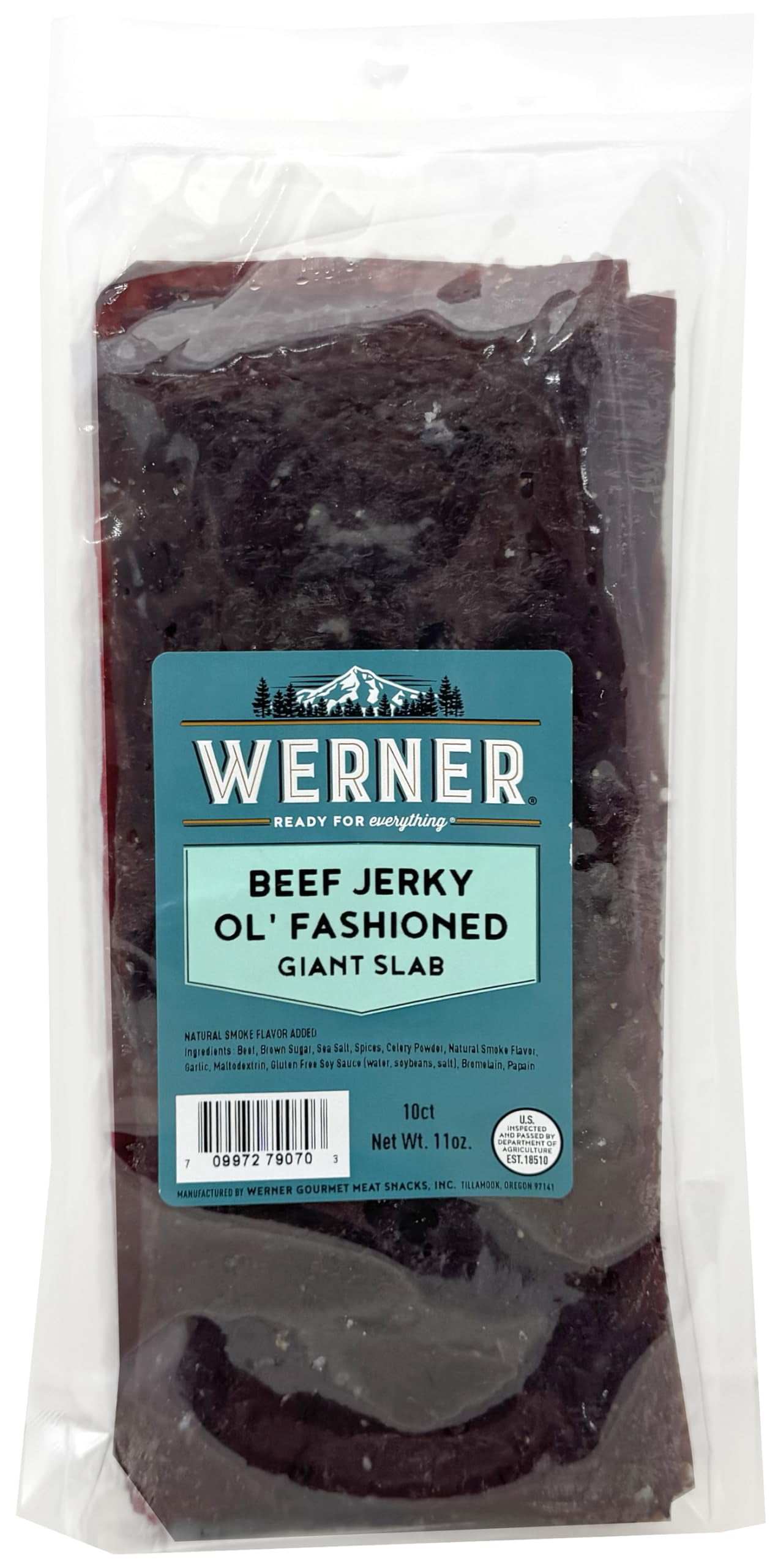 Werner Beef Jerky Slab BCF26 10 Count - Giant Jerky Slab, Jerky Sheets ...
