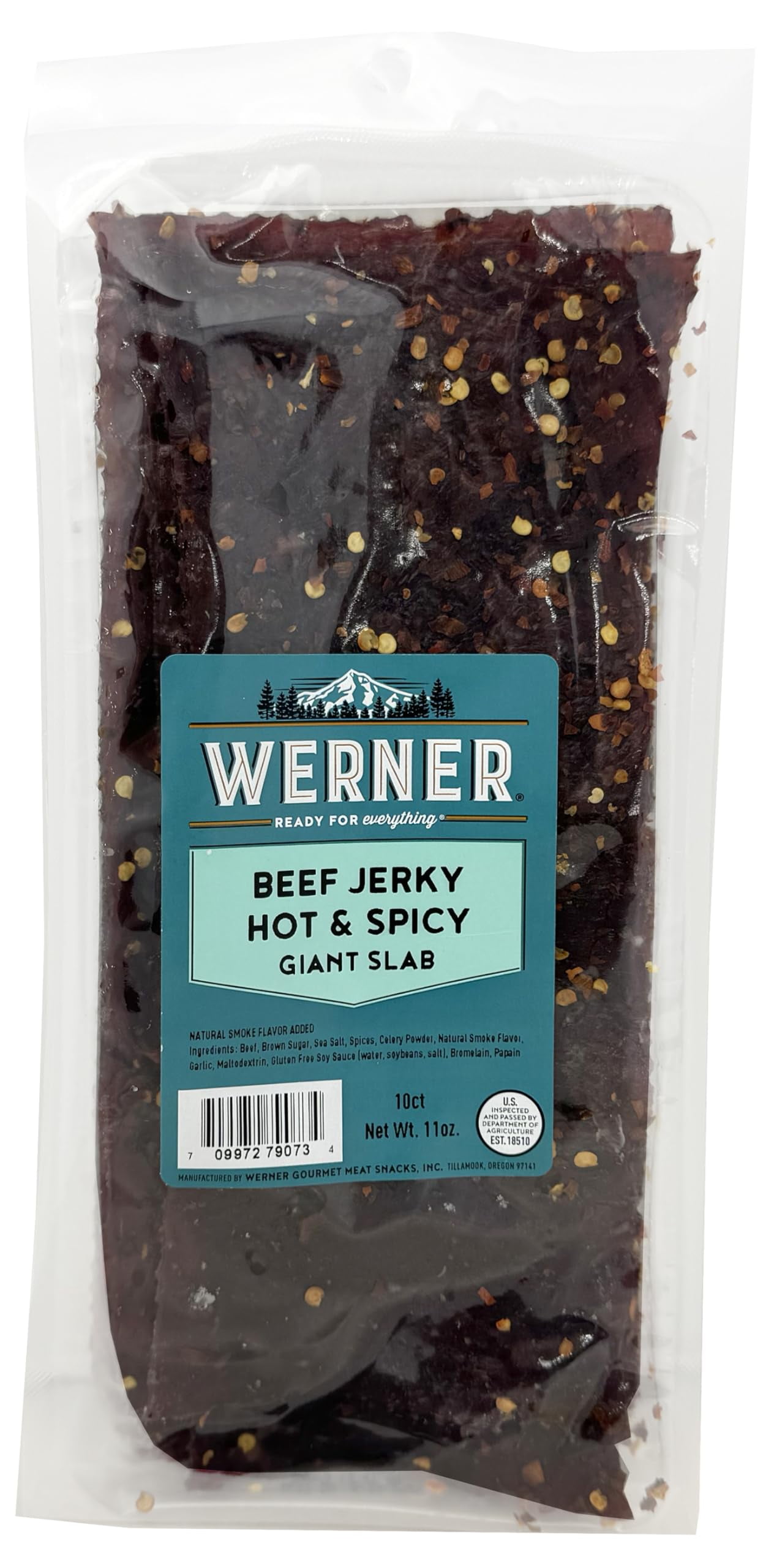Werner Beef Jerky Slab MFF30 10 Count - Giant Jerky Slab, Jerky Sheets Thinly Sliced Beef Jerky ...