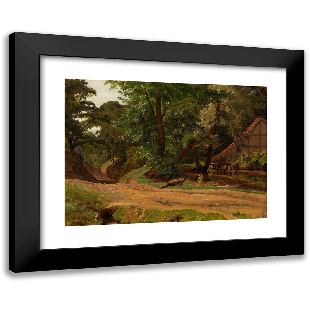 Werner Holmberg 18x14 Black Modern Framed Museum Art Print Titled - Road and Building in the ...