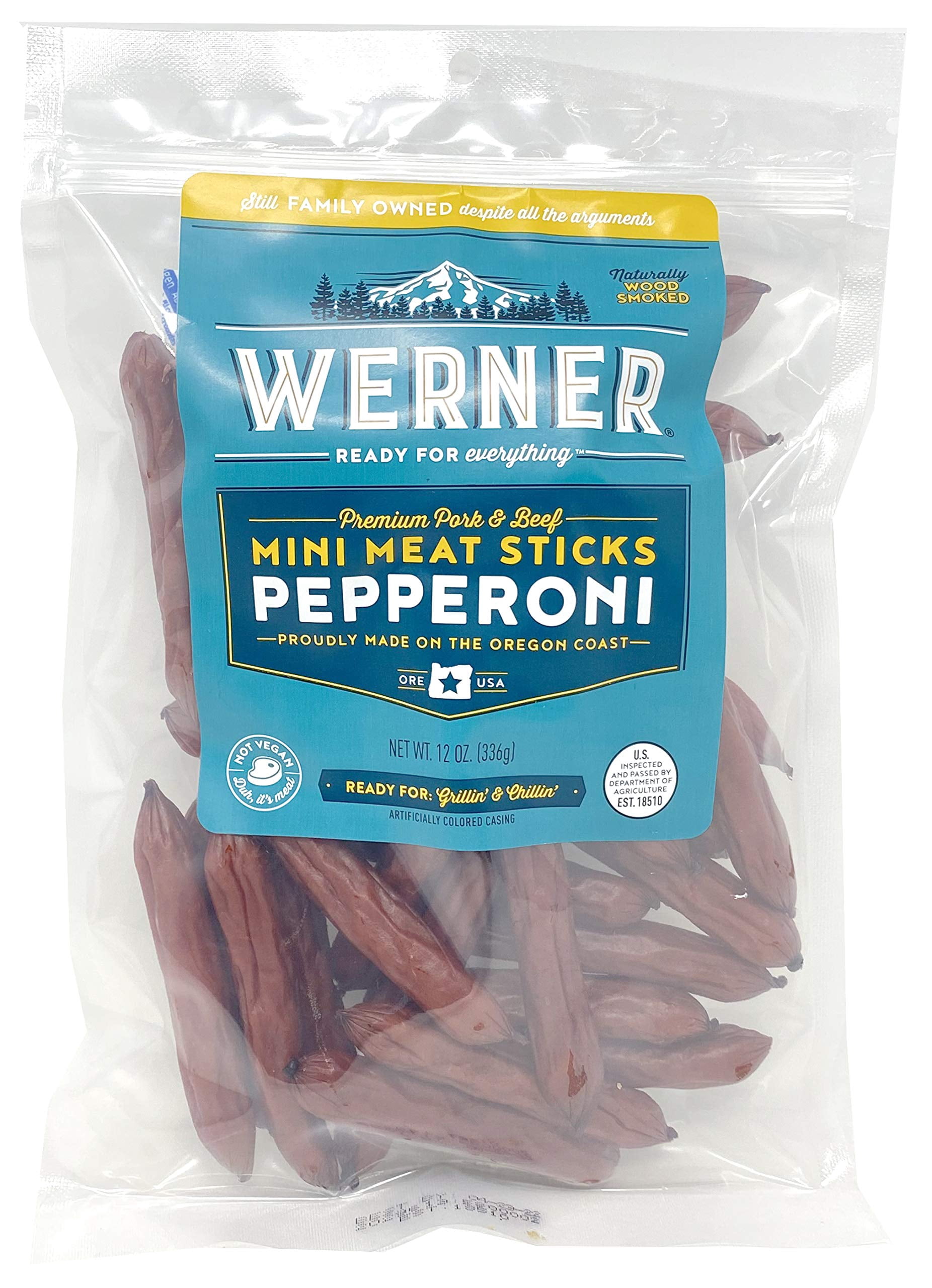 Werner Mini Pepperoni Meat RRF12 Sticks - 12 OZ Bag - Made in the USA ...