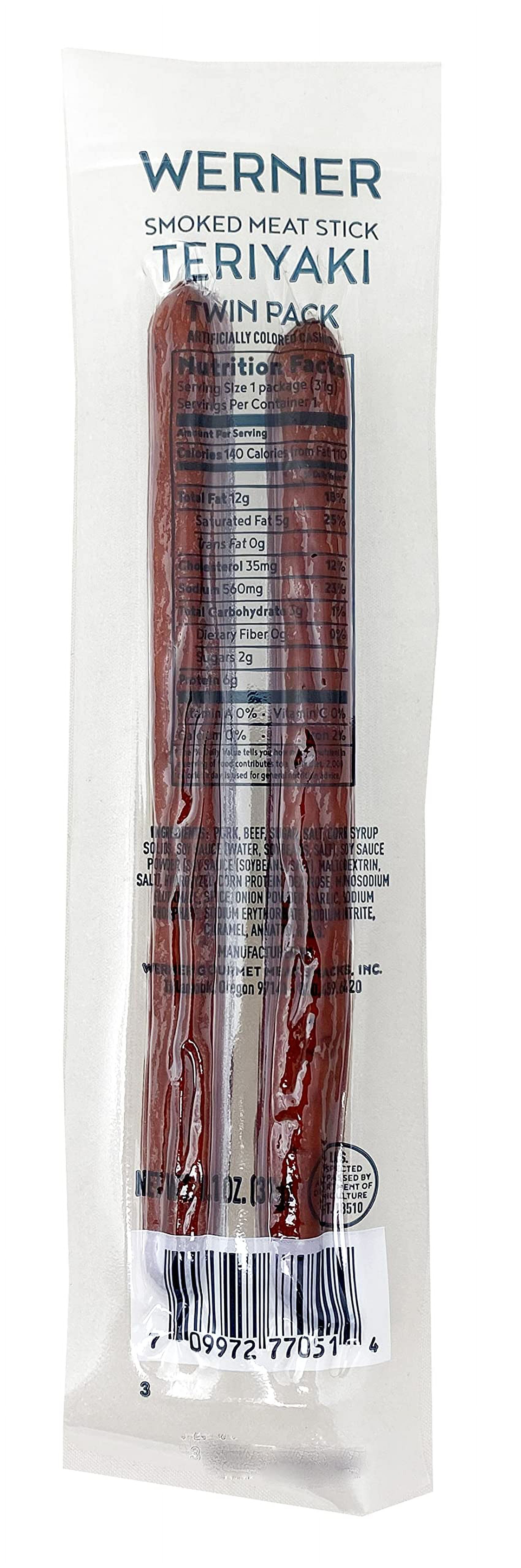Werner Teriyaki Meat Stick DMF15 Twin Pack - Pork and Beef Protein ...
