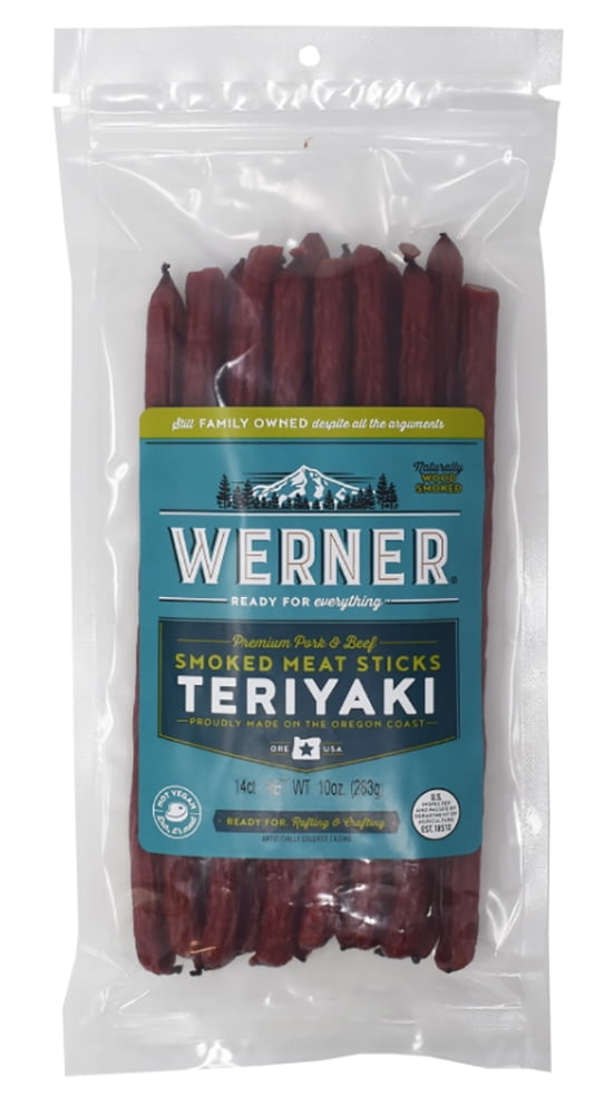 Werner Teriyaki Meat Sticks - 14 Count Bulk Meat Sticks, 10 Ounce ...