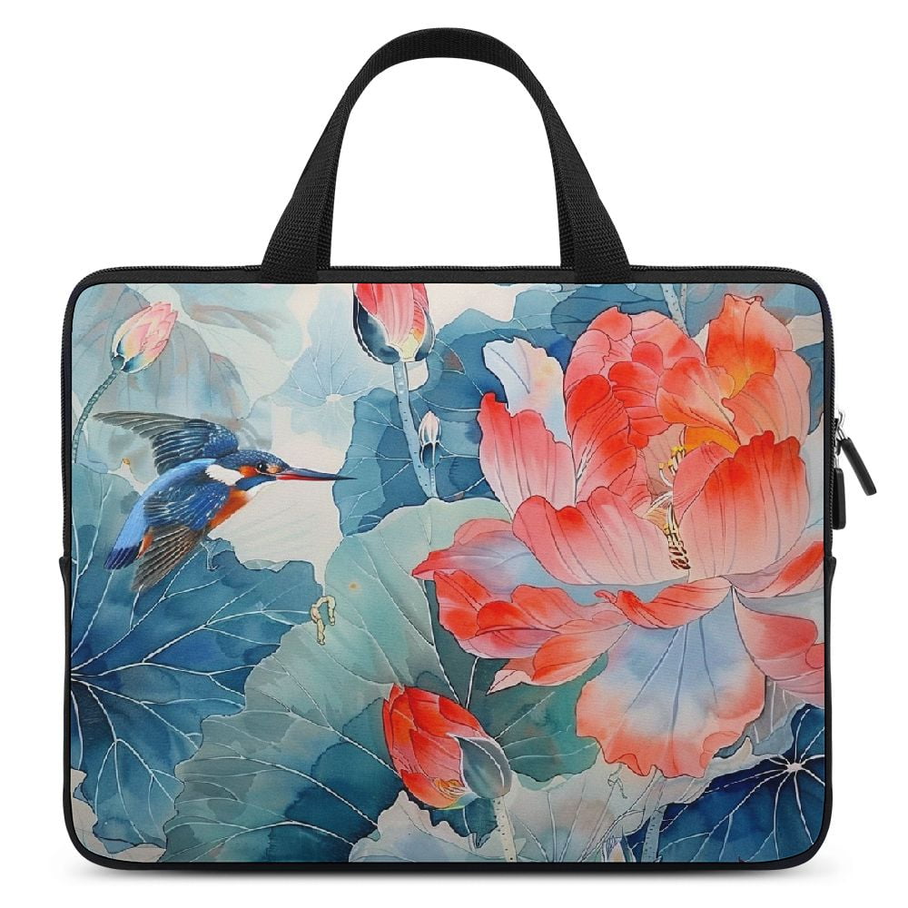 Werpe Bird Flower Leaves Neoprene Laptop Handle Bag Computer Protective ...