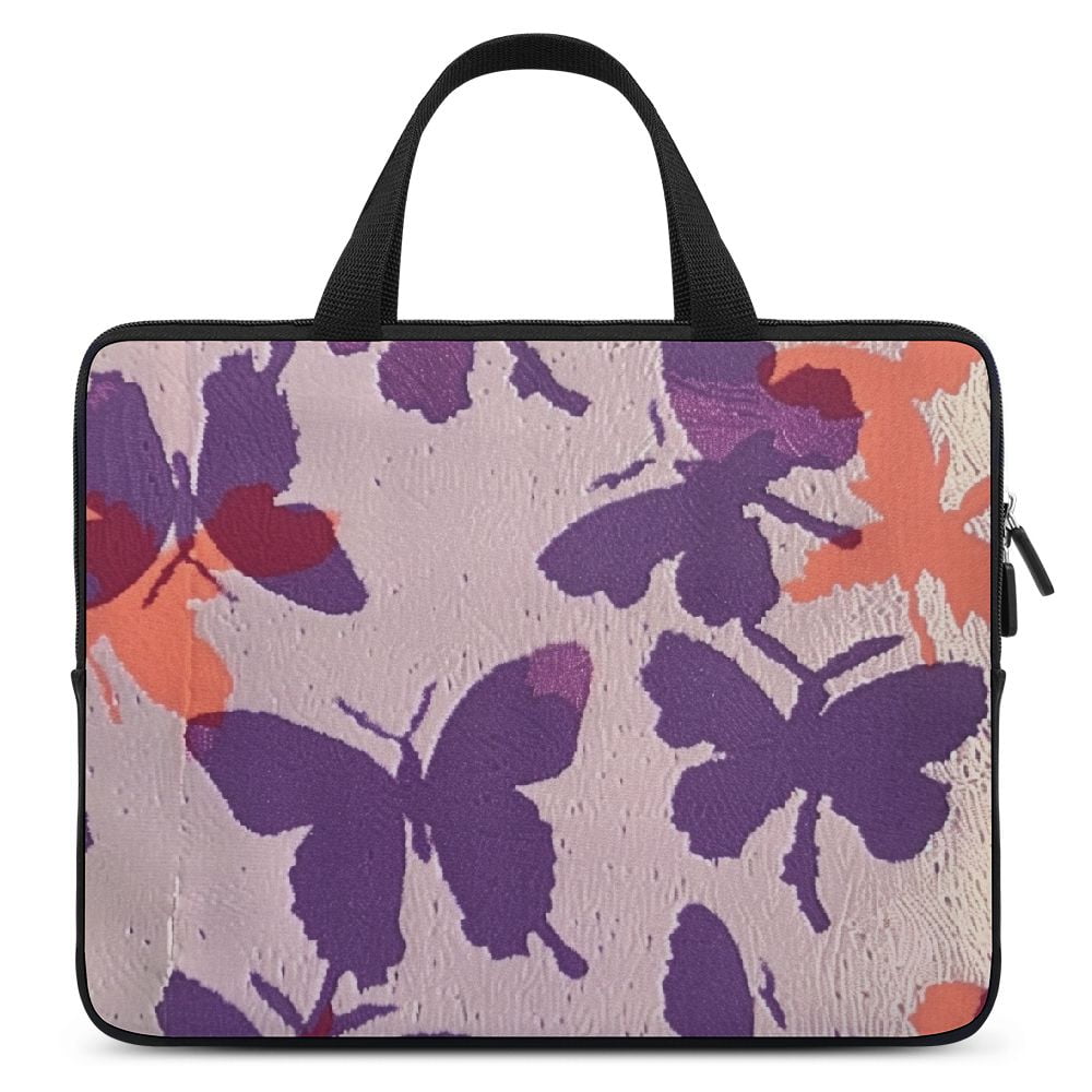 Werpe Butterflies Purple Silk Screen Laptop Bag Diving Fabric Soft ...