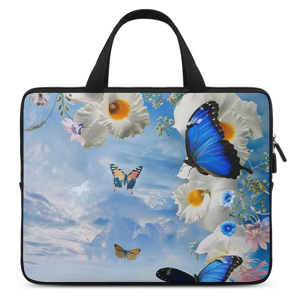 Werpe Flowers Butterflies Blue Sky Laptop Sleeve Carrying Bag Diving ...