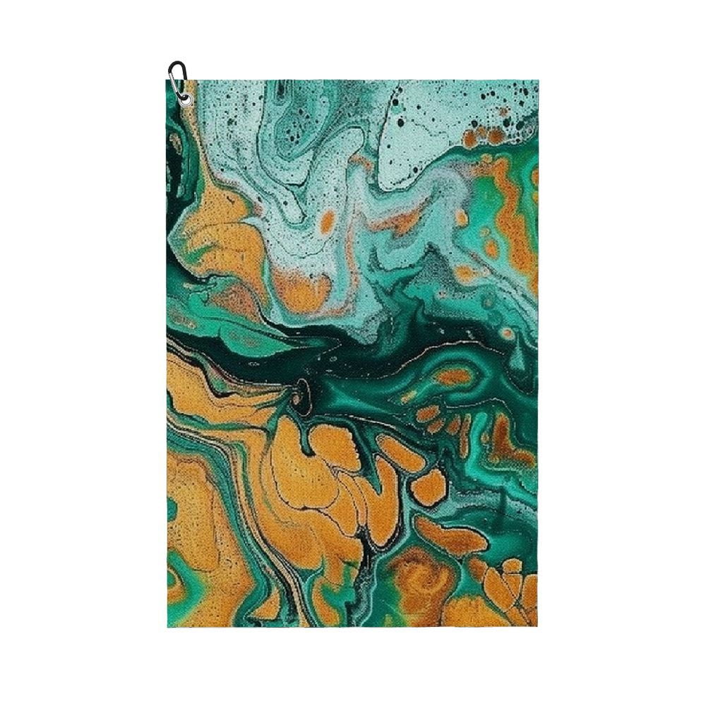 Werpe Marble Abstract Painting Golf Towel for Men with Carabiner Clip ...