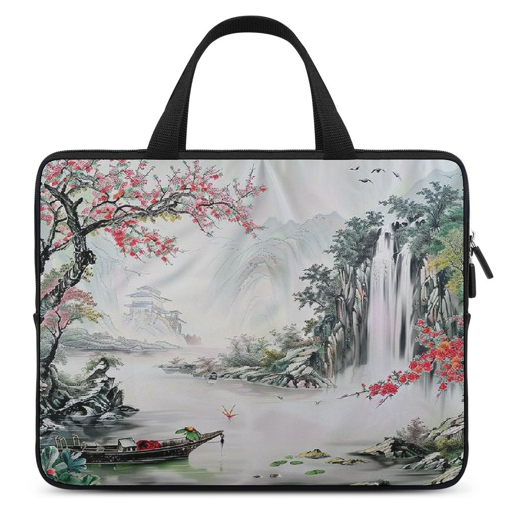 Werpe River Waterfall Boat Diving Fabric Laptop Handle Bag Computer ...