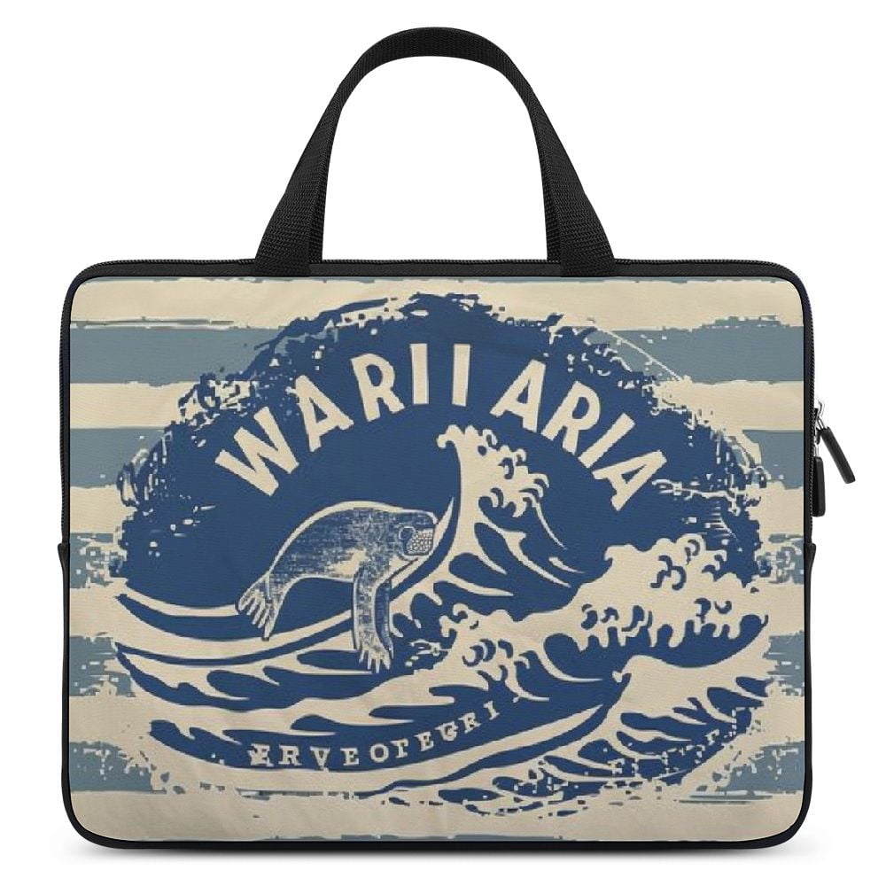 Werpe Seal Waves Diving Fabric Laptop Bag Computer Protective Handle ...