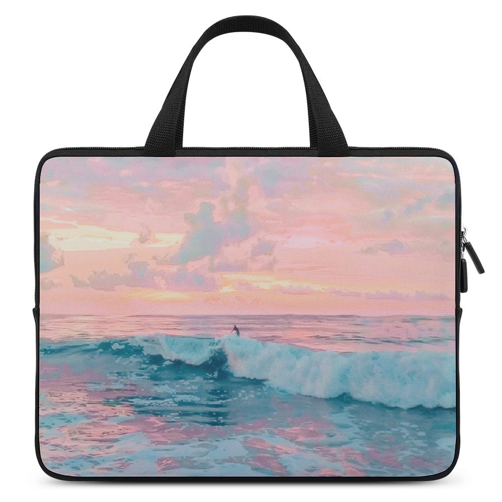 Werpe Sunset Surfing Waves Diving Fabric Laptop Bag Carry Case ...