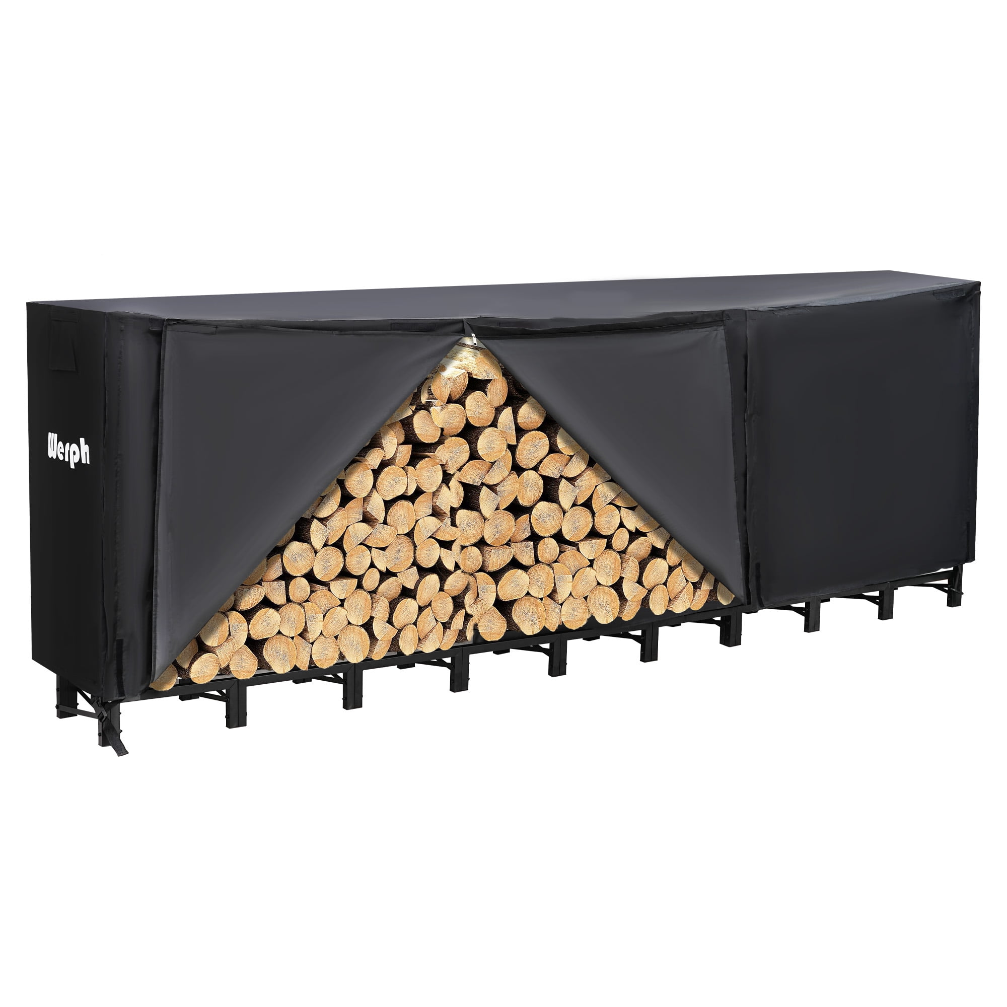 Werph 12FT Firewood Rack Outdoor,Heavy Duty Firewood Storage Rack ...