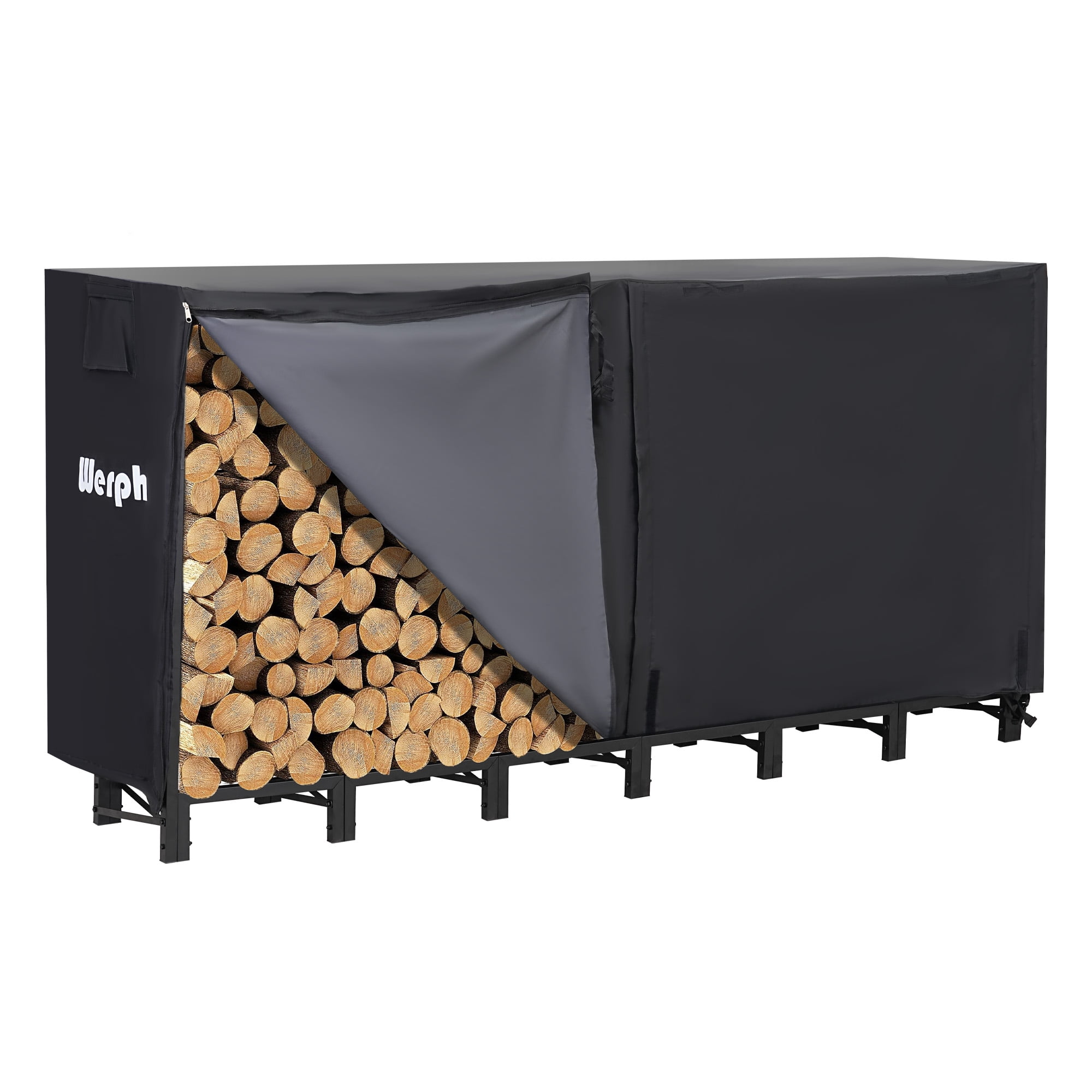 Werph 8FT Firewood Rack Outdoor,Heavy Duty Firewood Storage Rack ...