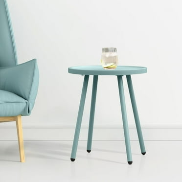 HLR Round Small End Table, Wooden Pedestal Side Coffee Table, Vintage ...
