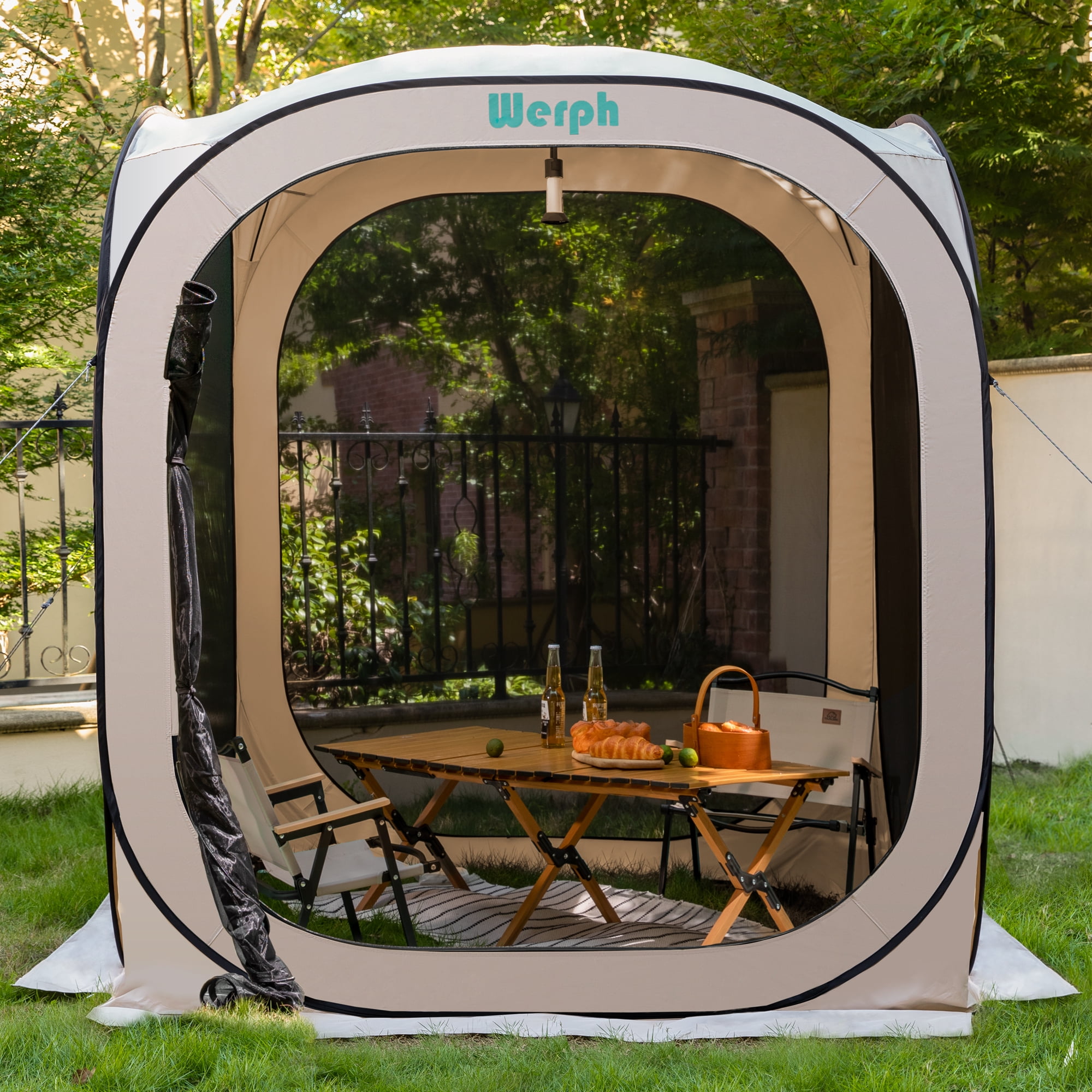 Werph Pop Up Canopy, Green, Portable Canopy Tent with Mesh Mosquito Net ...