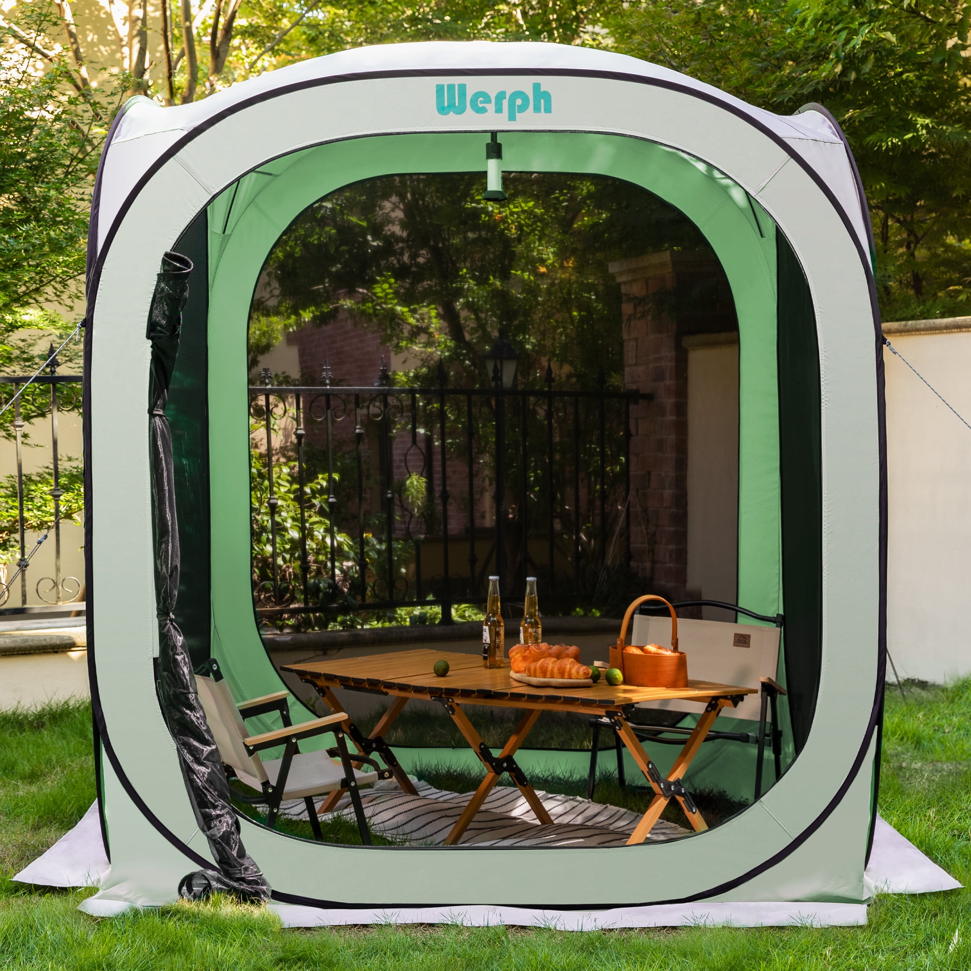Werph Pop Up Canopy, Green, Portable Canopy Tent with Mesh Mosquito Net ...