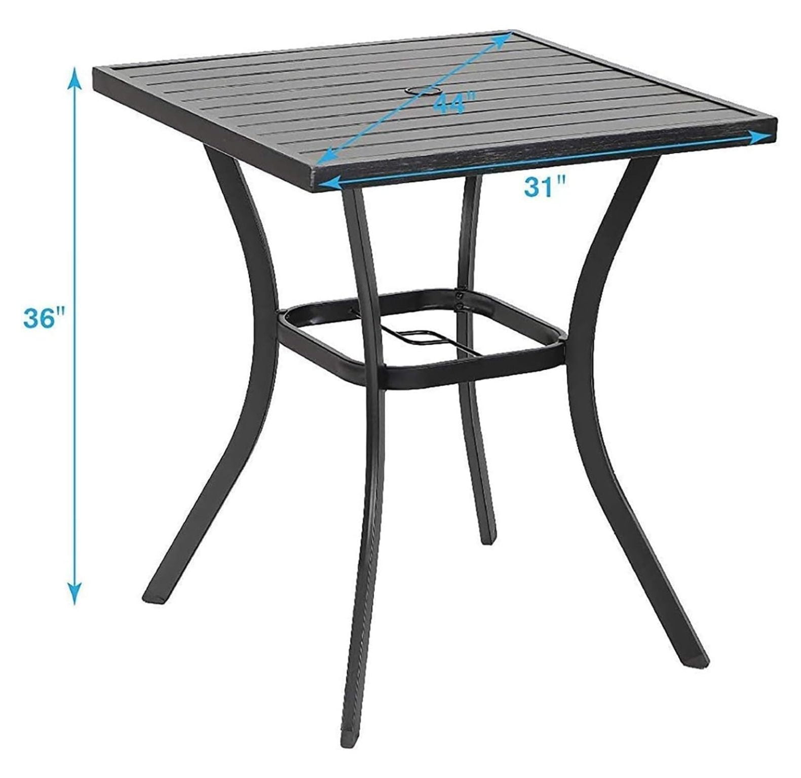 Werqueid 36” Patio Counter Height Bar Table, with Square Heavy Duty ...