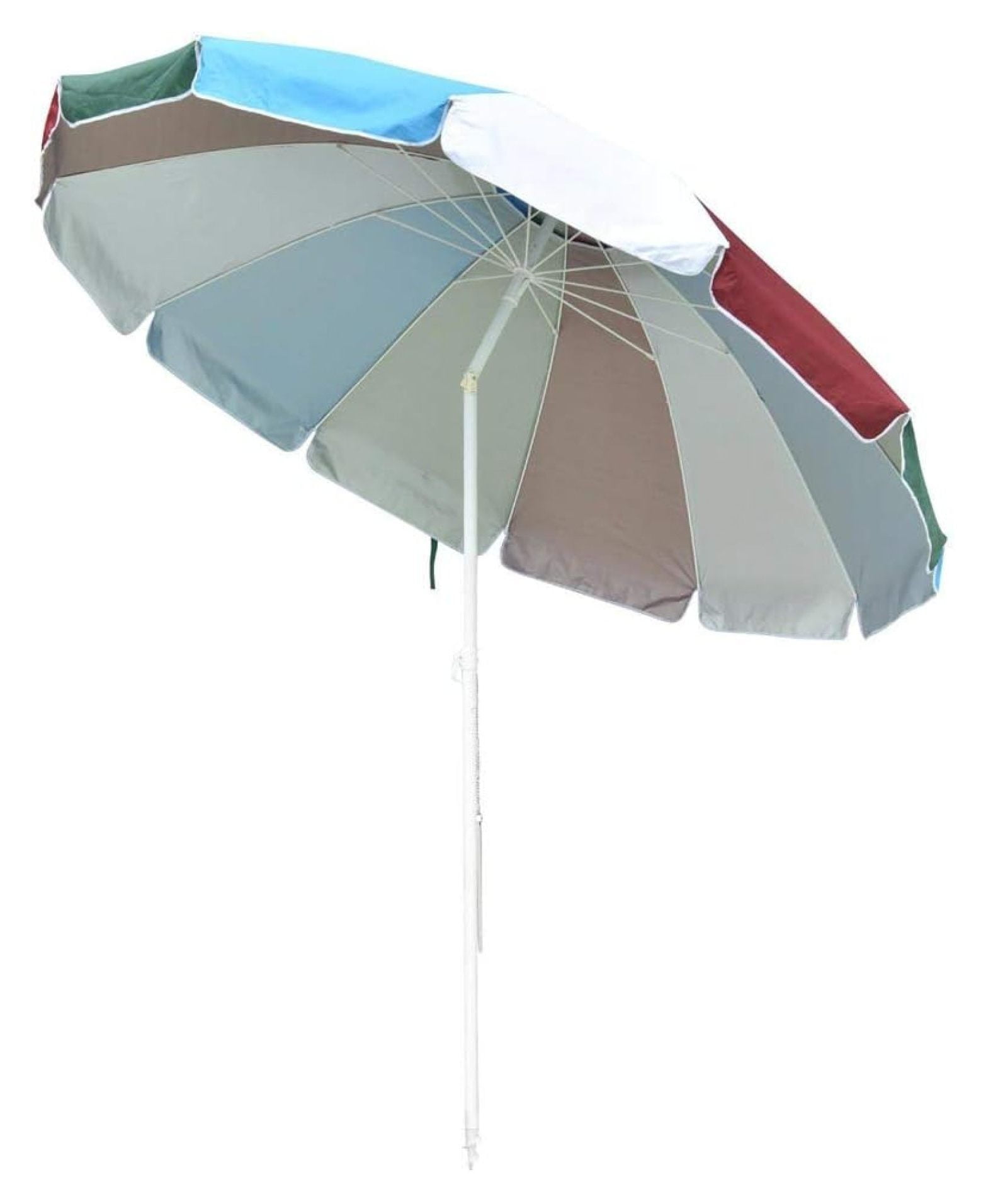 Werqueid 8ft Rainbow Beach Umbrella with Tilt Sand Anchor Carry Bag UV ...
