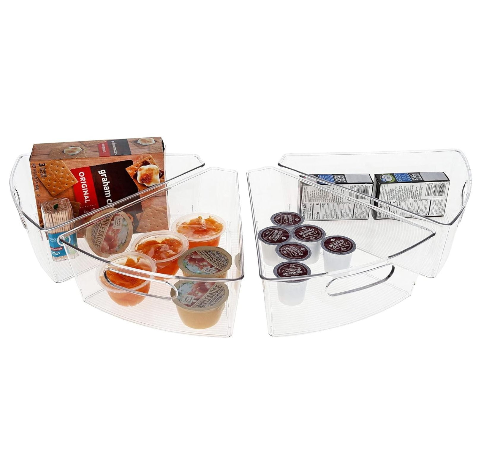 Werqueid Corner Cabinet Lazy Susan Organizer Wedges 4 Pack - Deep Lazy ...