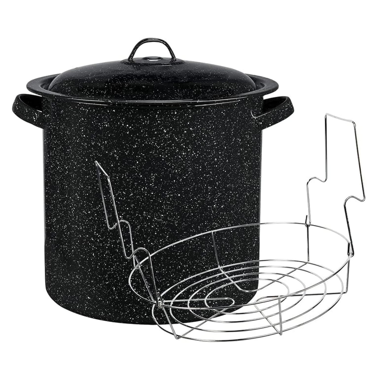 Werqueid Enamel on Steel 15.5-Quart Water Bath Canner with lid & Jar ...