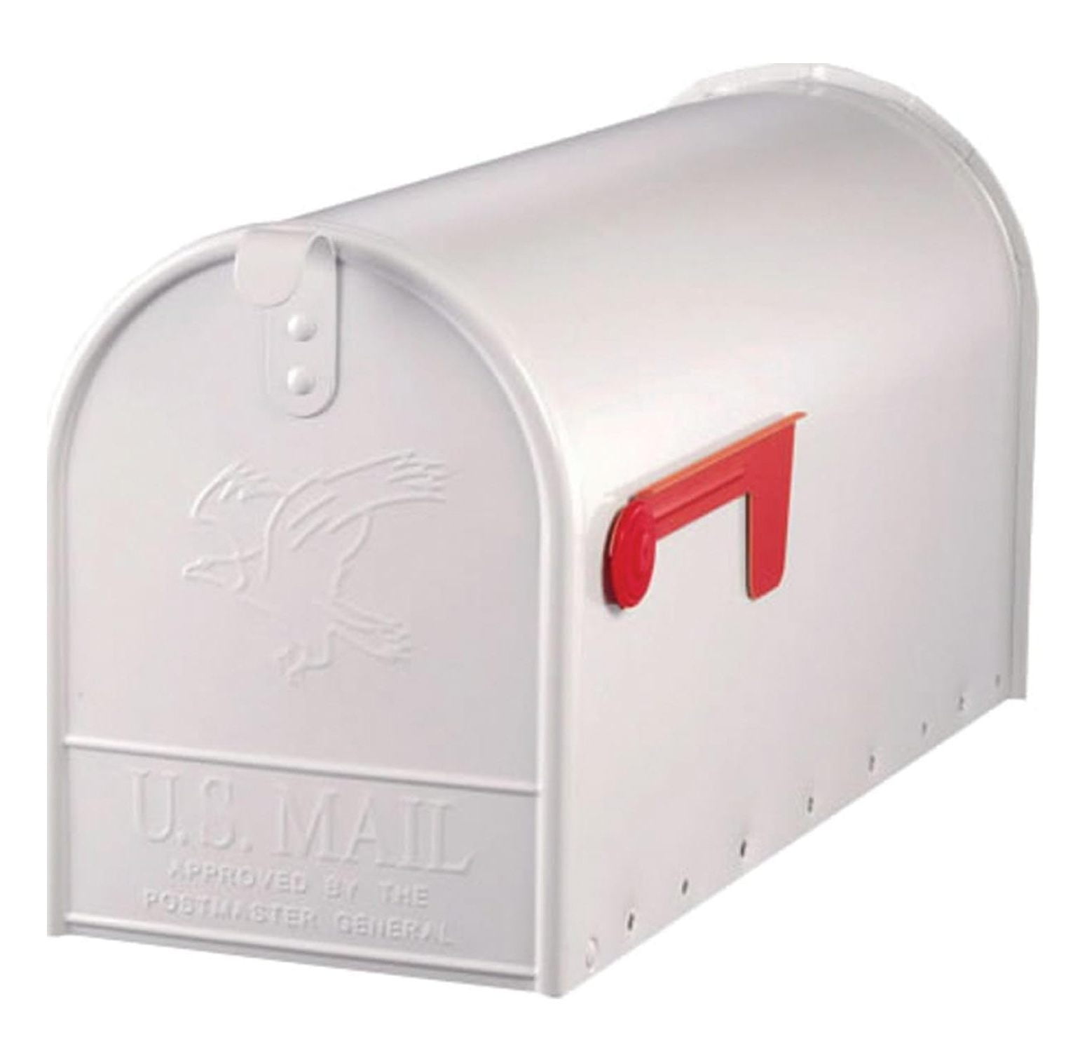Werqueid Mailboxes E1600WAM Post-Mount Mailbox, Large, White Steel ...