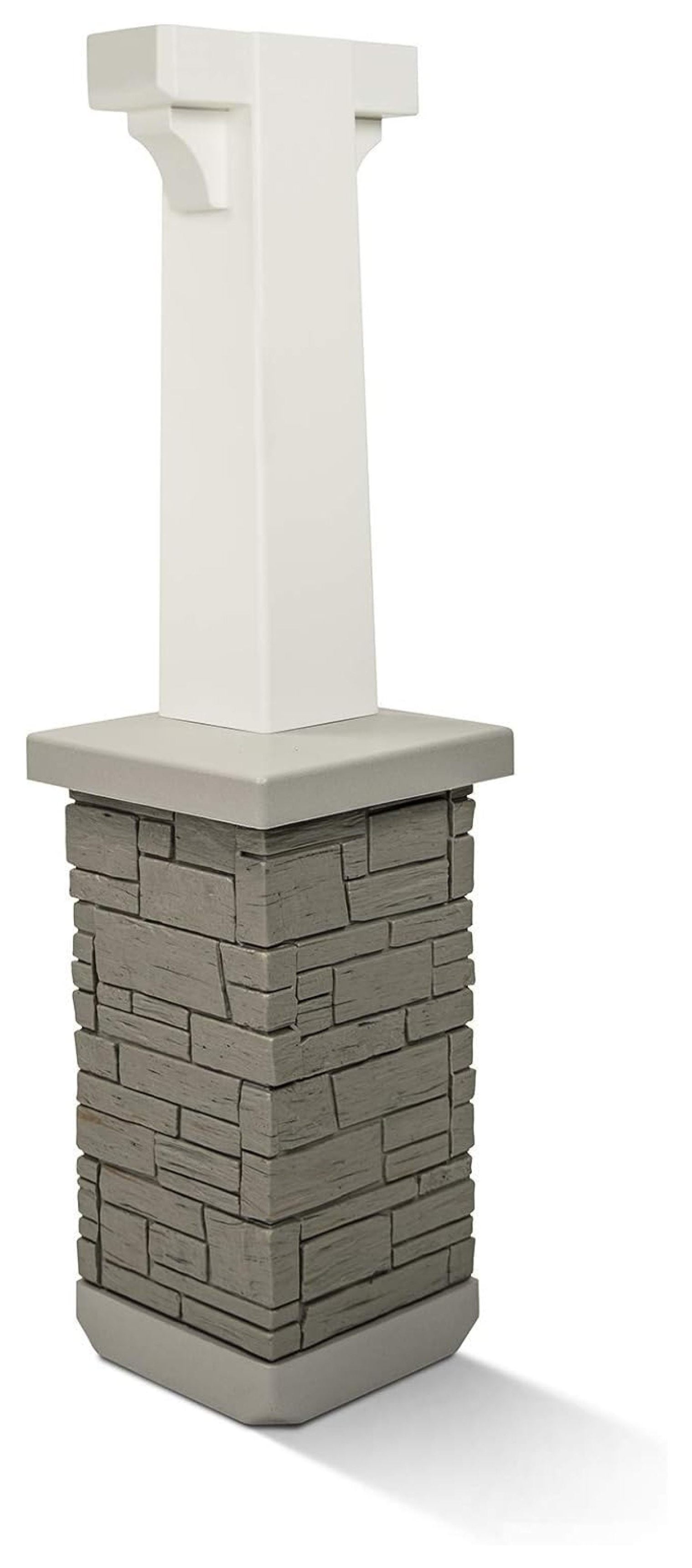 Werqueid Premium Pedestal Mount White and Stone Finish Plastic Mailbox ...