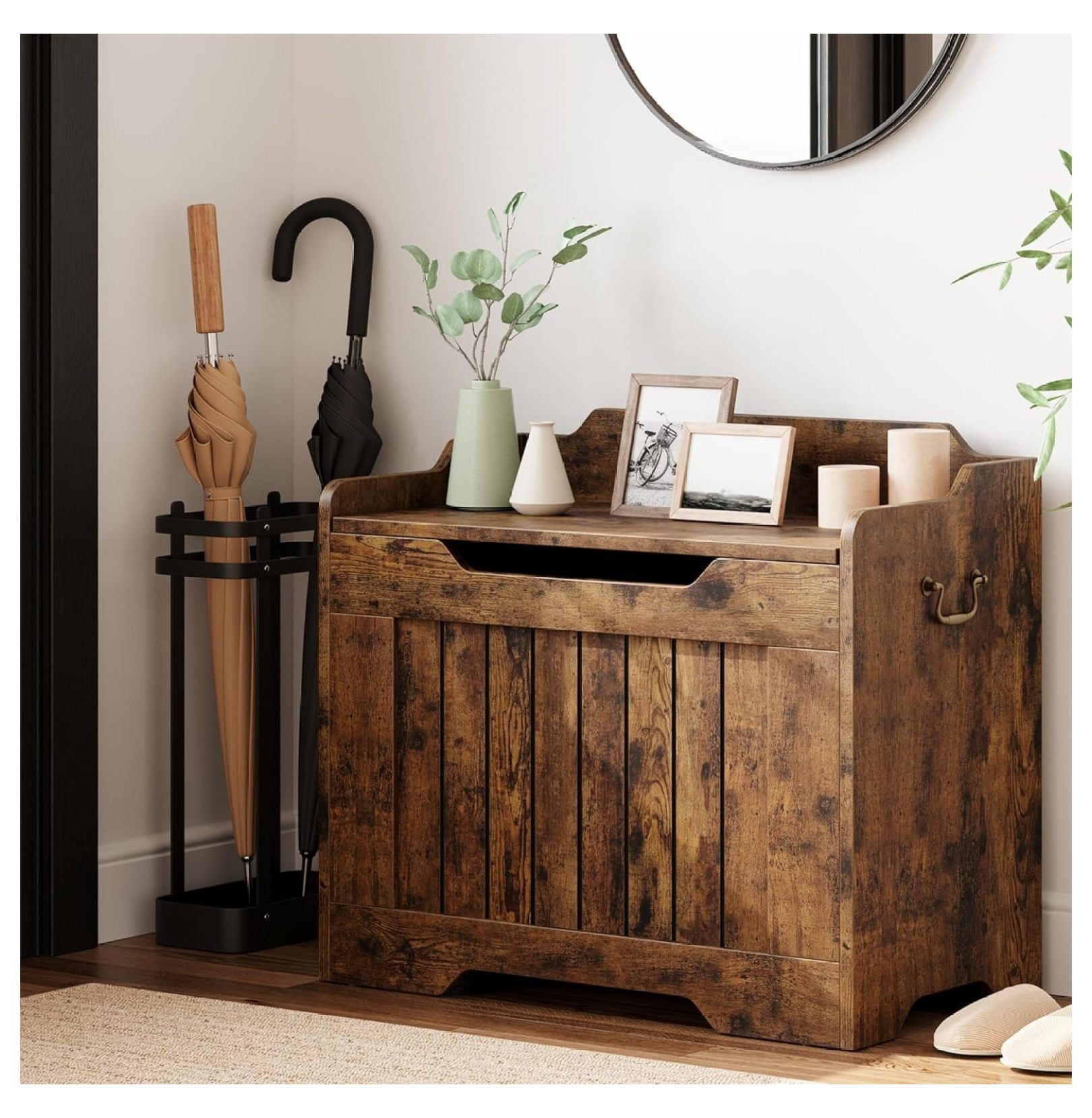 Werqueid Storage Chest, Storage Bench,Wooden Storage Trunk with Safety ...