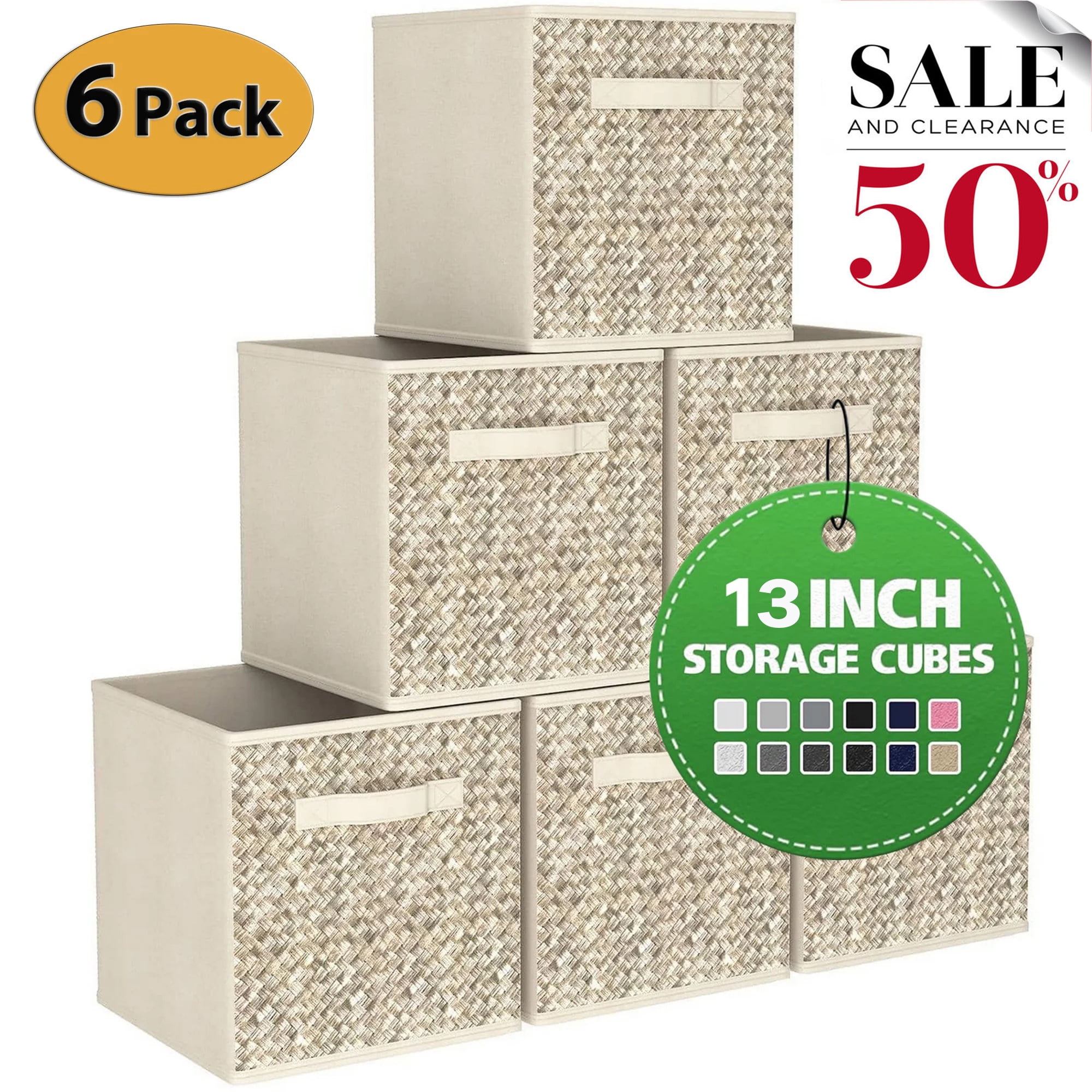 Werseon Sturdy Cloth Organizer, 12 Inch Foldable Storage Cubes with ...