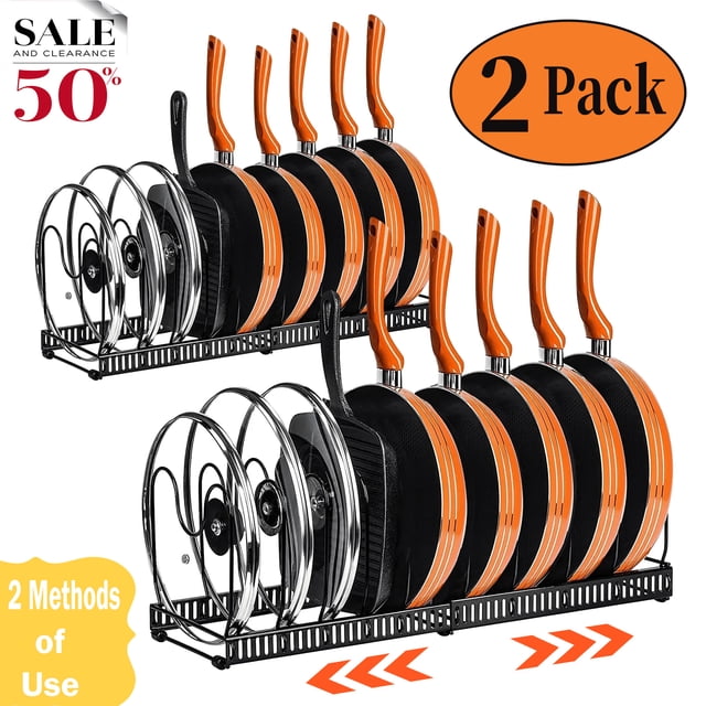 Werseon 2 Pack Stainless Steel Kitchen Storage Organizer, Expandable ...
