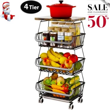 5 Pack Stackable Wire Baskets, Metal Cabinet Organizer for Office ...