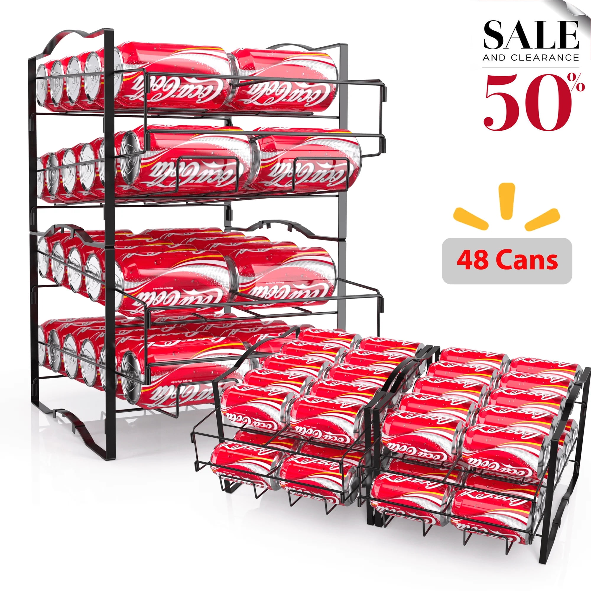 Werseon 2-Pack Soda Can Organizer, 48-Can Fridge Holder, Stackable ...