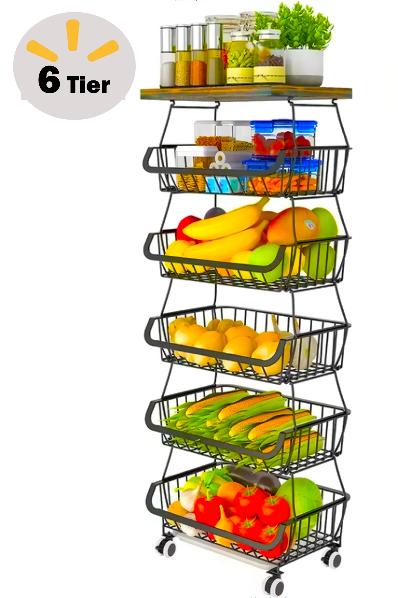 AURORA TRADE Stackable Storage Bins Plastic Baskets Rack Stacking Stand ...
