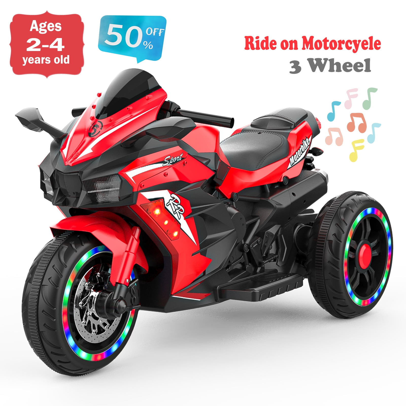 Werseon Kids Motorcycle Ride on Toys, 12V Electric Ride on Motorcycle ...