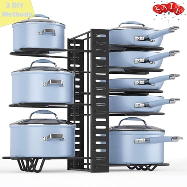 Werseon Pot Organizer Rack 8 Tiers Pots and Pans Organizer, Pot Lid ...