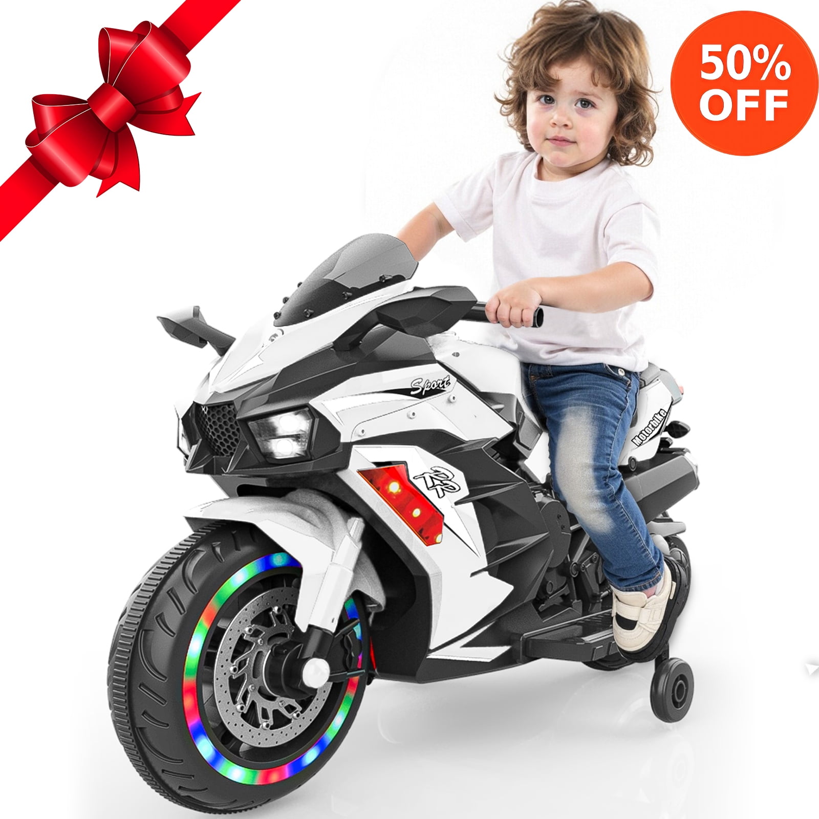 Werseon Ride on Motorcycle for Kids, 12v Battery Powered Electric ...