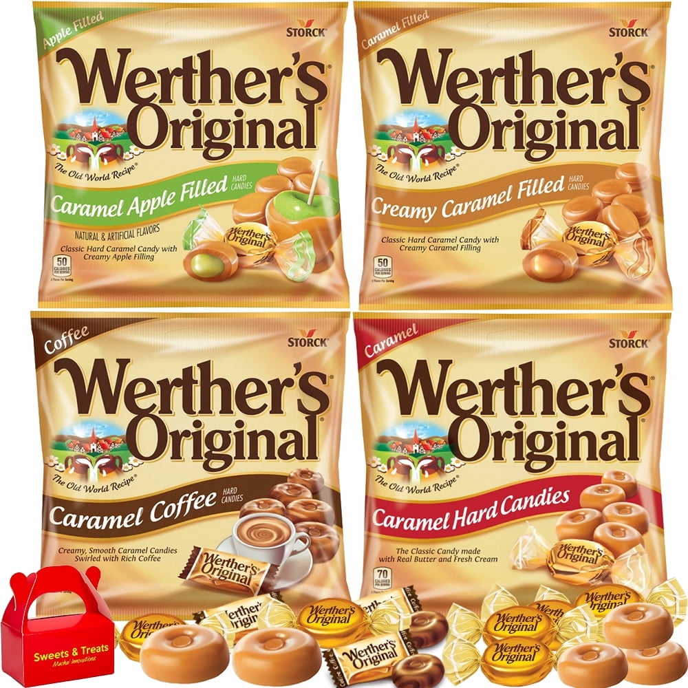 Werther's Candy 4 Bags Variety Pack - 1 Apple Caramel, 1 Coffee, 1 ...