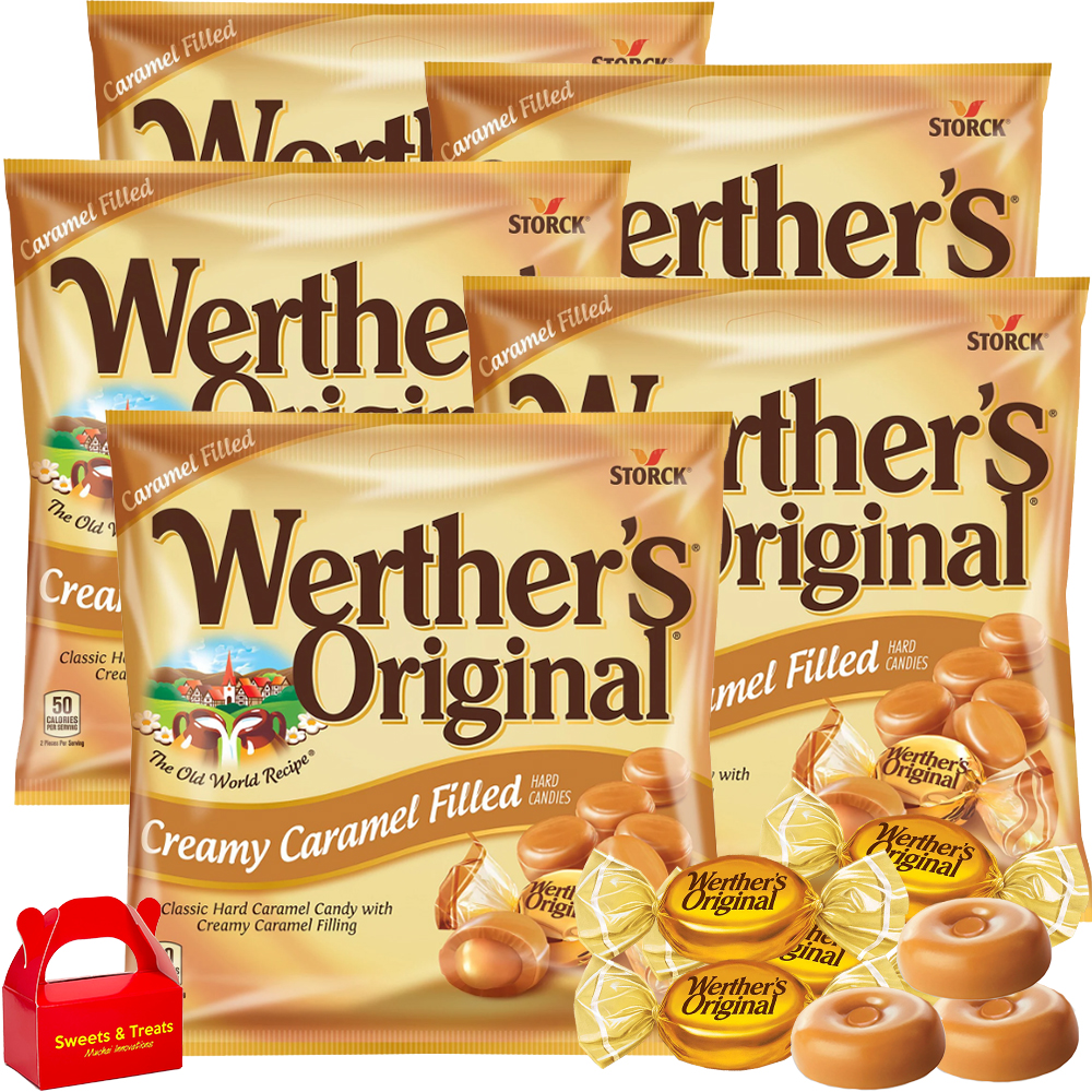 Werther's Creamy Caramel Filled Hard Candy 5 Pack (2.65 oz Each Bag ...