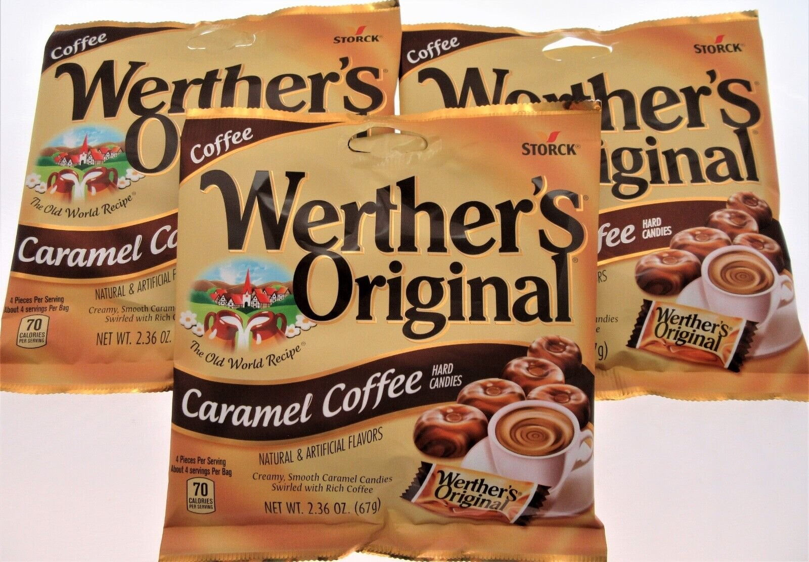 Werther's Original Caramel Coffee 2.36oz Bags Brown Werthers Candies ...